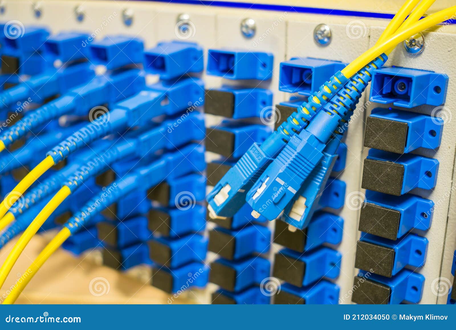 Network Fiber-optic Internet Equipment. Optical Patchcords are in the ...