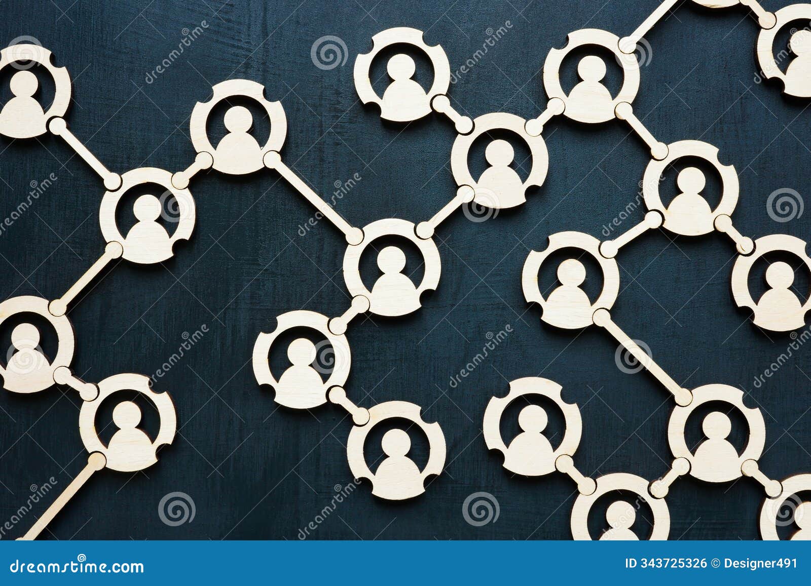 Network of Figures Symbolizing Teamwork and Social Connections. Stock ...