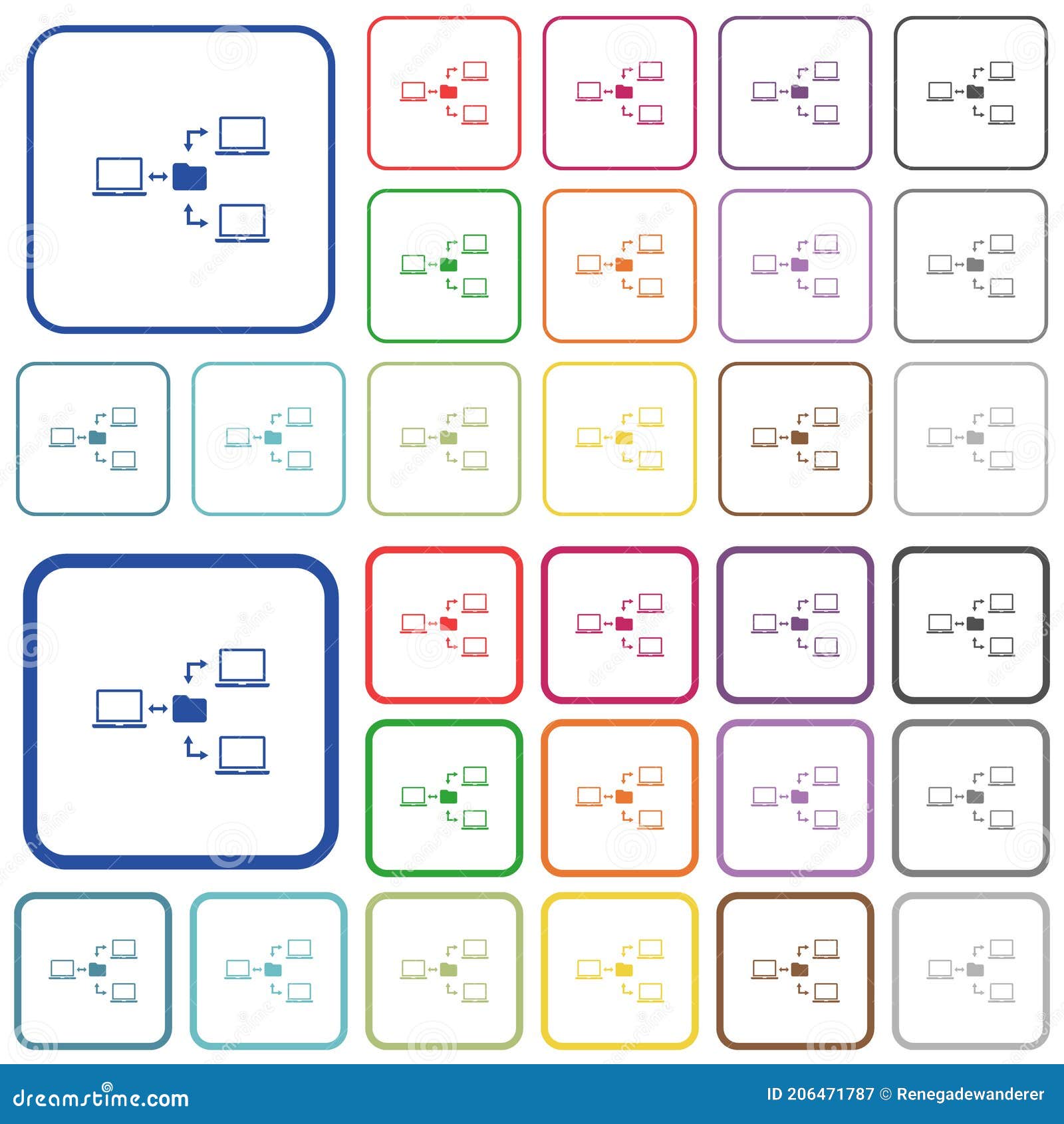 Network File System Outlined Flat Color Icons Stock Vector ... Network File System Outlined Flat Color Icons Stock Vector ...