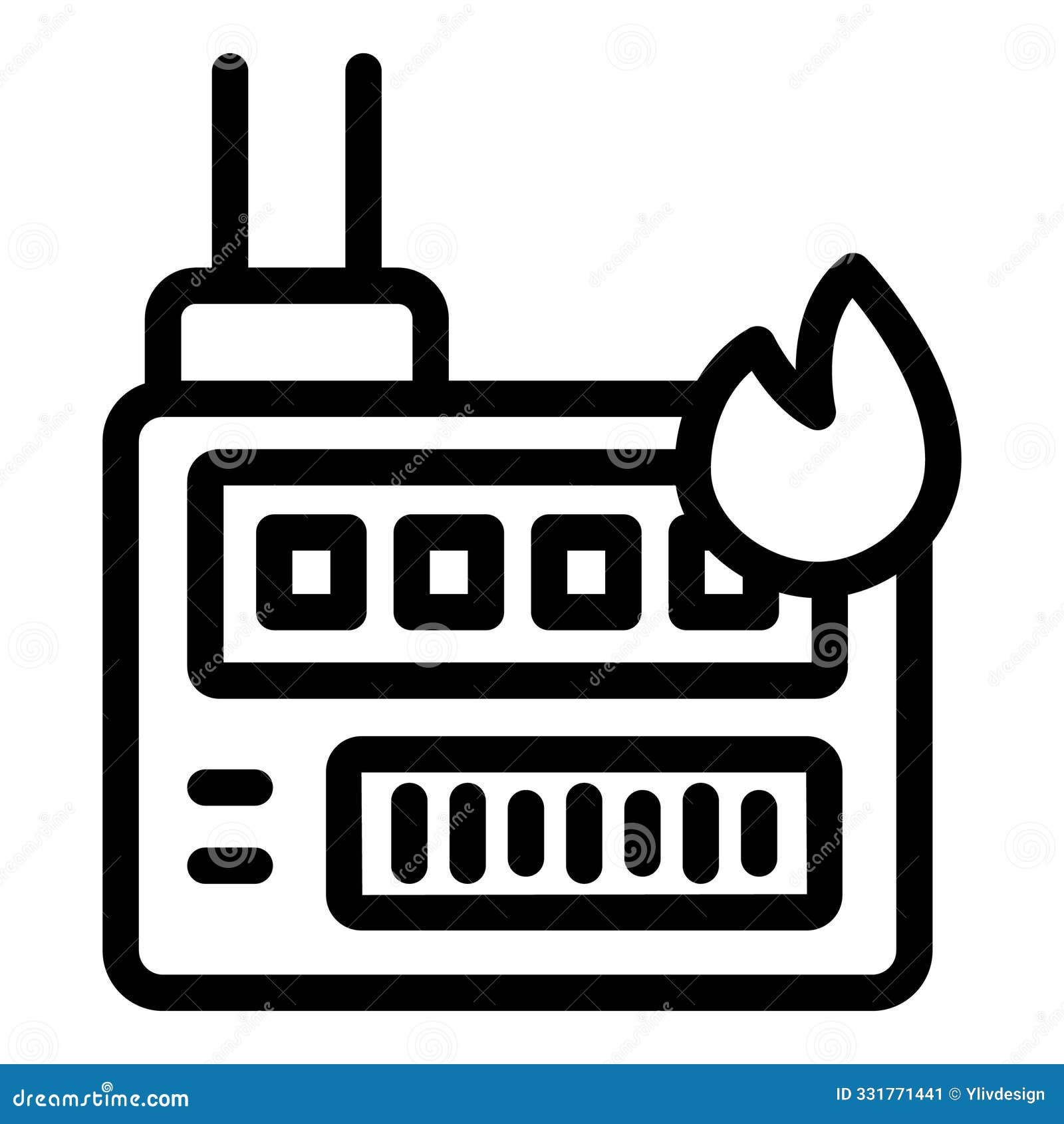 Network Firewall Burning Down Showing Security Breach Stock Vector ...