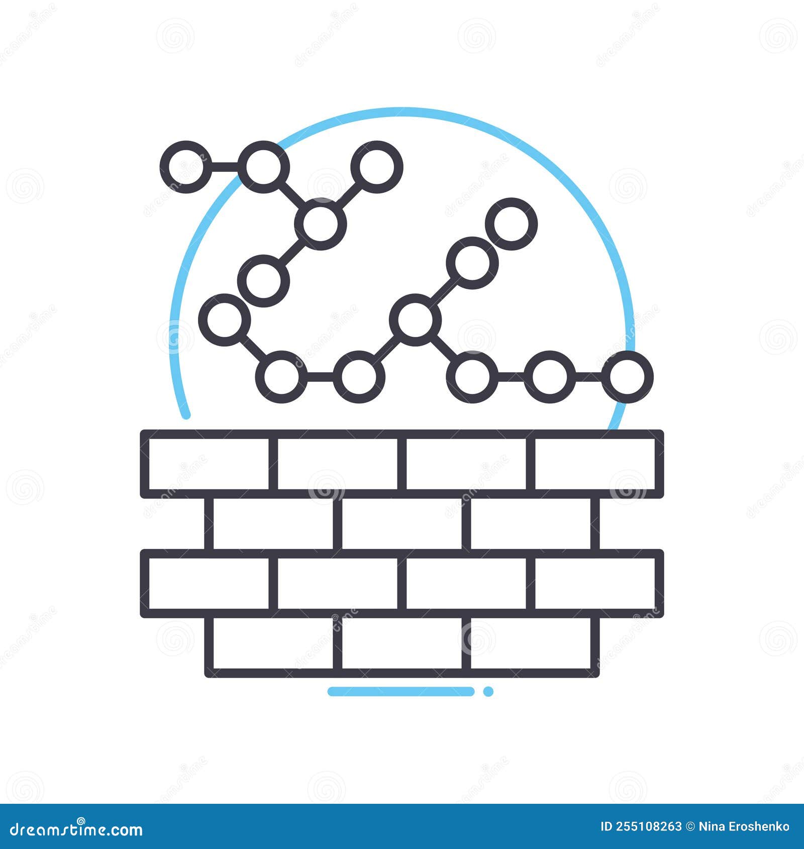 Network Firewall Line Icon, Outline Symbol, Vector Illustration ...