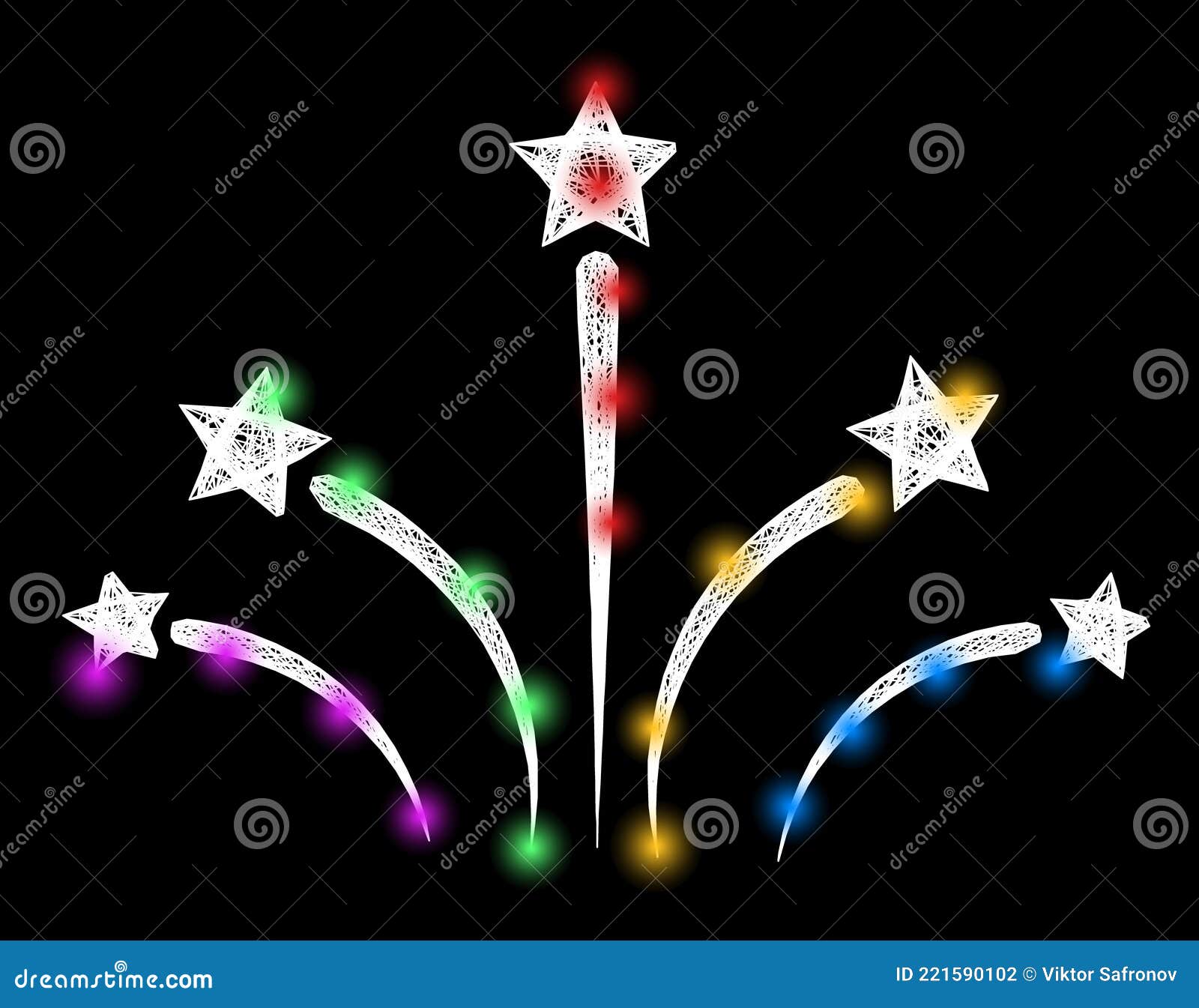 Network Fireworks Mesh with Bright Lightspots Stock Vector ...