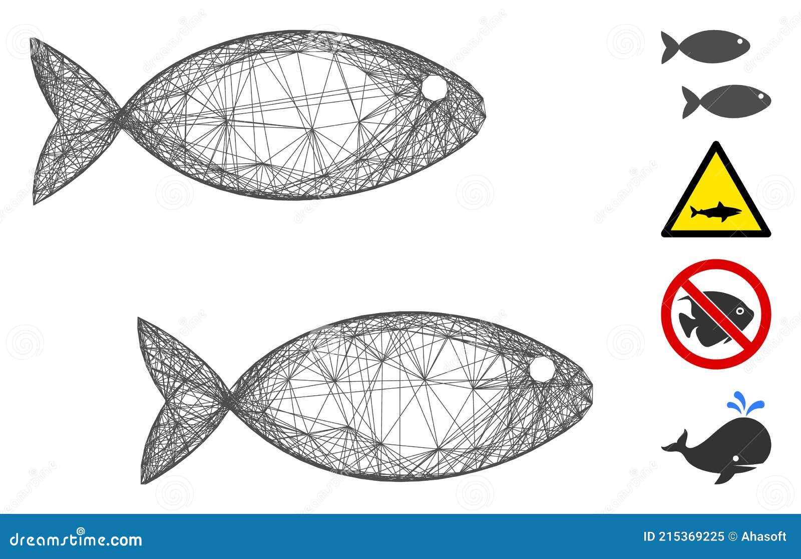 Network Fish Pair Vector Mesh Stock Vector - Illustration of organized ...