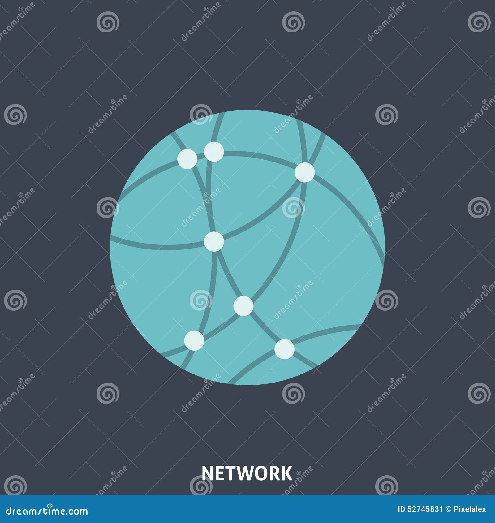 Network Flat Icon stock vector. Illustration of connection - 52745831