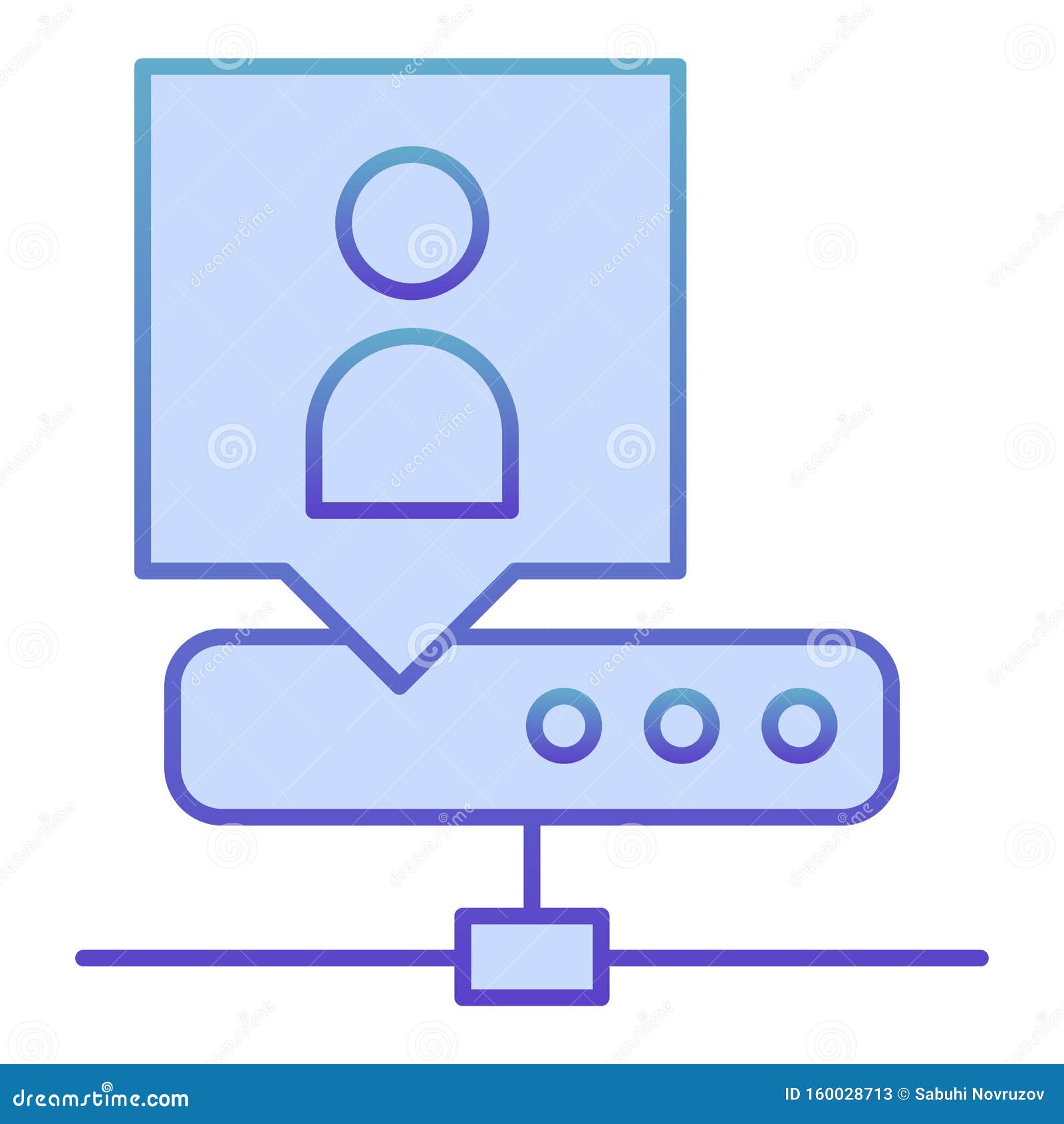 Network Flat Icon. Server Administrator Blue Icons in Trendy Flat Style ...