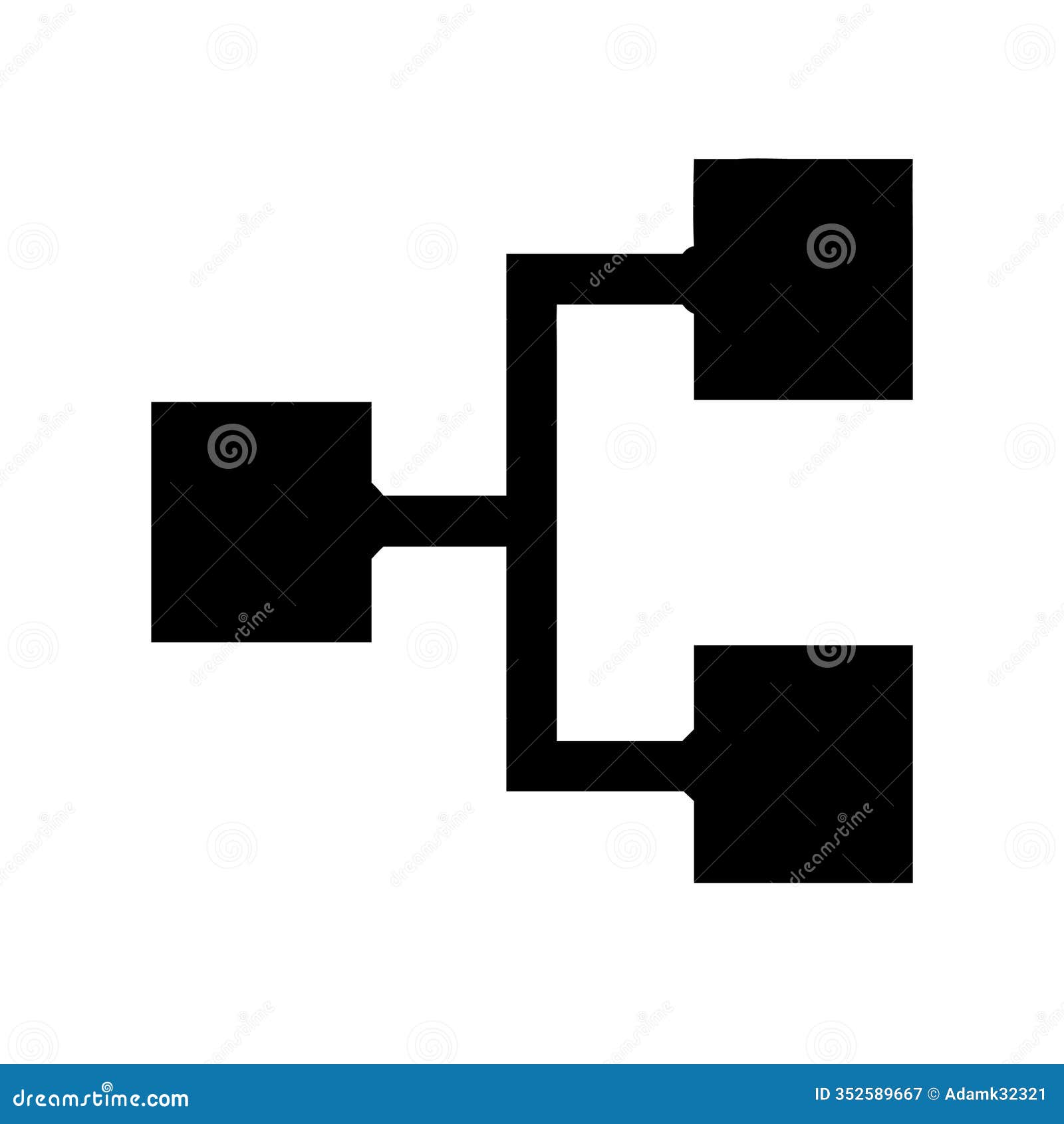 Network Flowchart Symbol Vector Diagram For Technology And Business ...