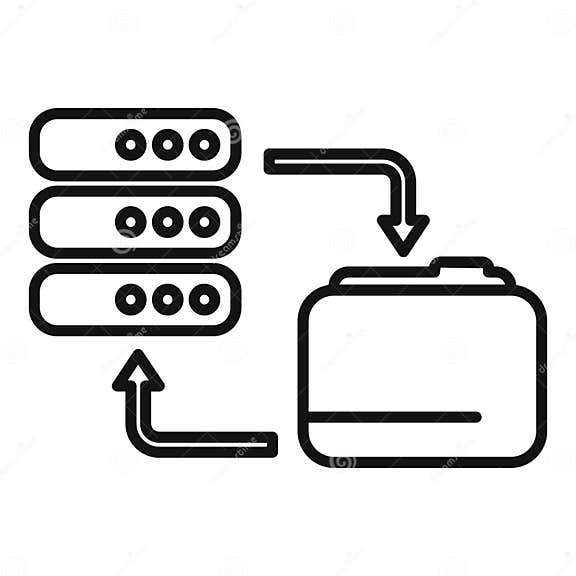 Network Folder Icon Outline Vector. Backup Data Stock Vector - Illustration of backup, outline ...