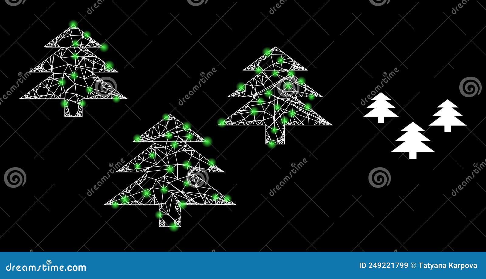 Hatched Forest Web Mesh Icon with Constellation Light Spots Stock ...