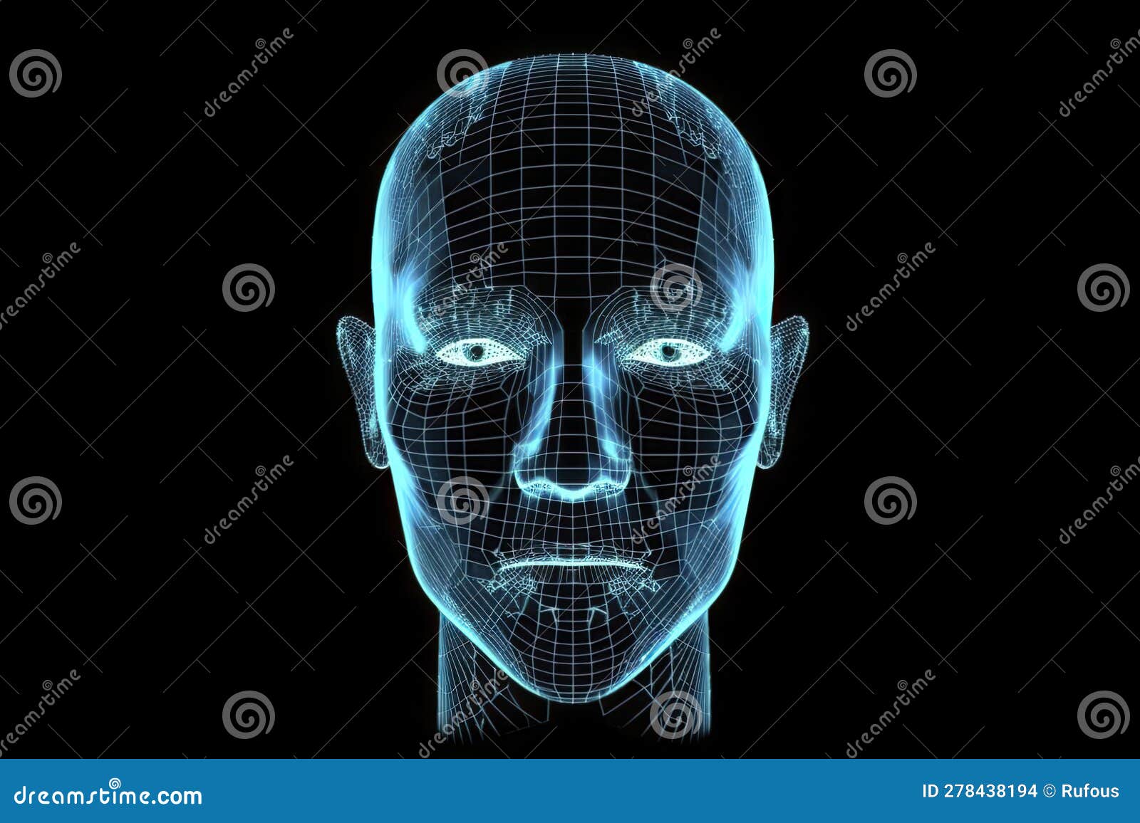 Network Forming AI Human Face. Technology and Robotics Concept Stock ...