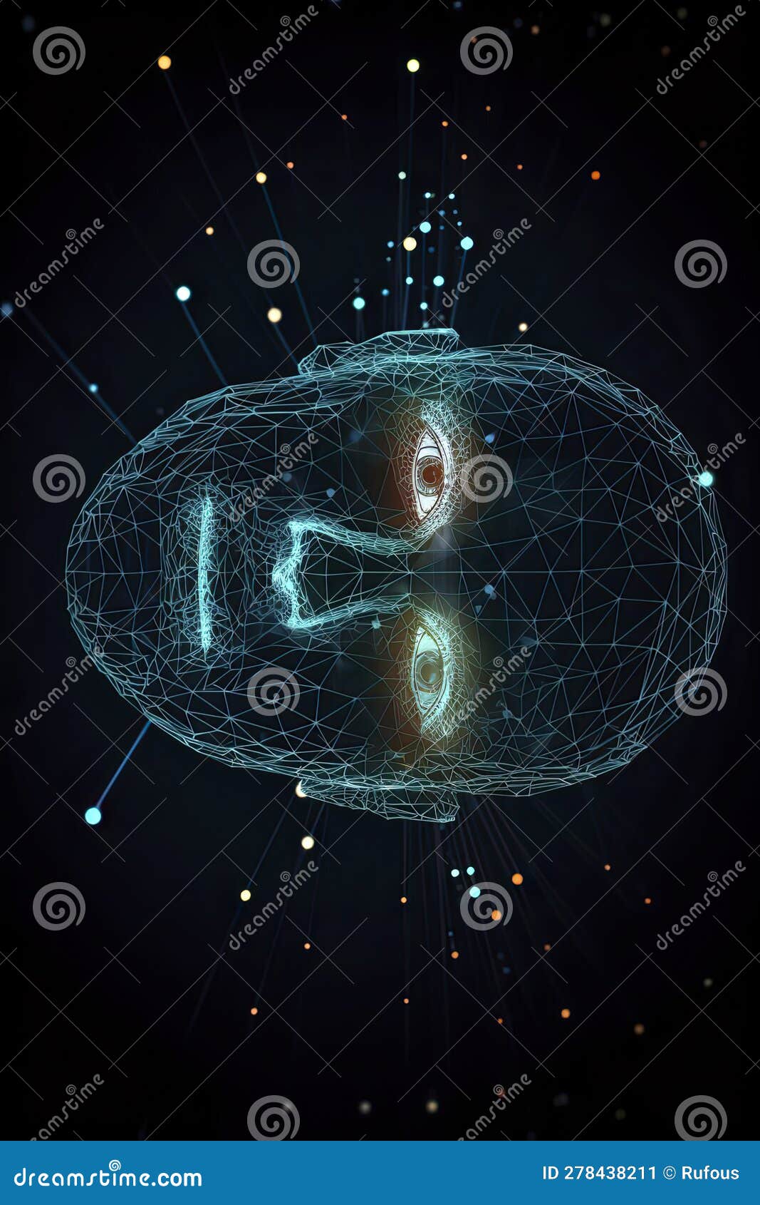 Network Forming AI Human Face. Technology and Robotics Concept Stock ...