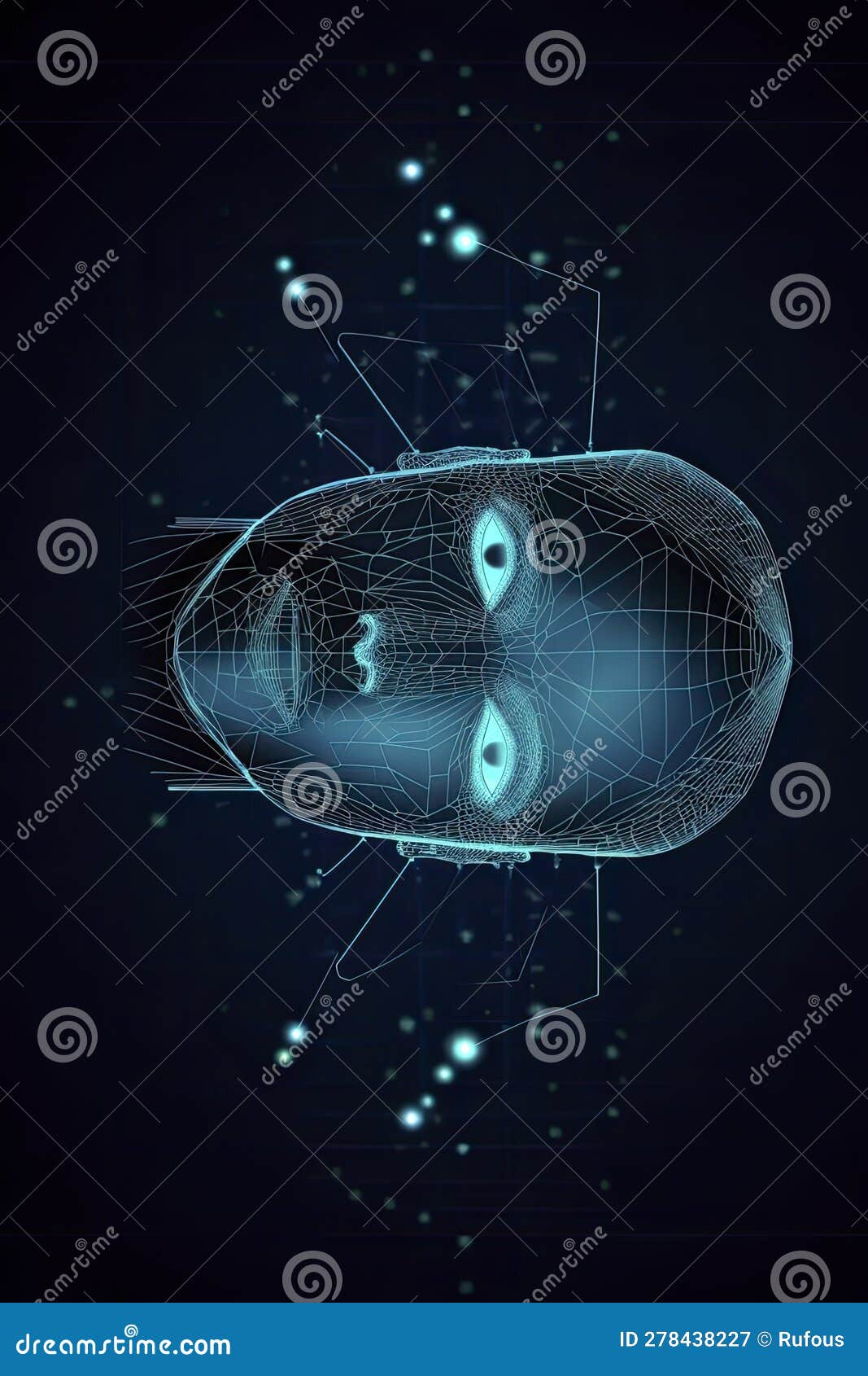 Network Forming AI Human Face. Technology and Robotics Concept Stock ...