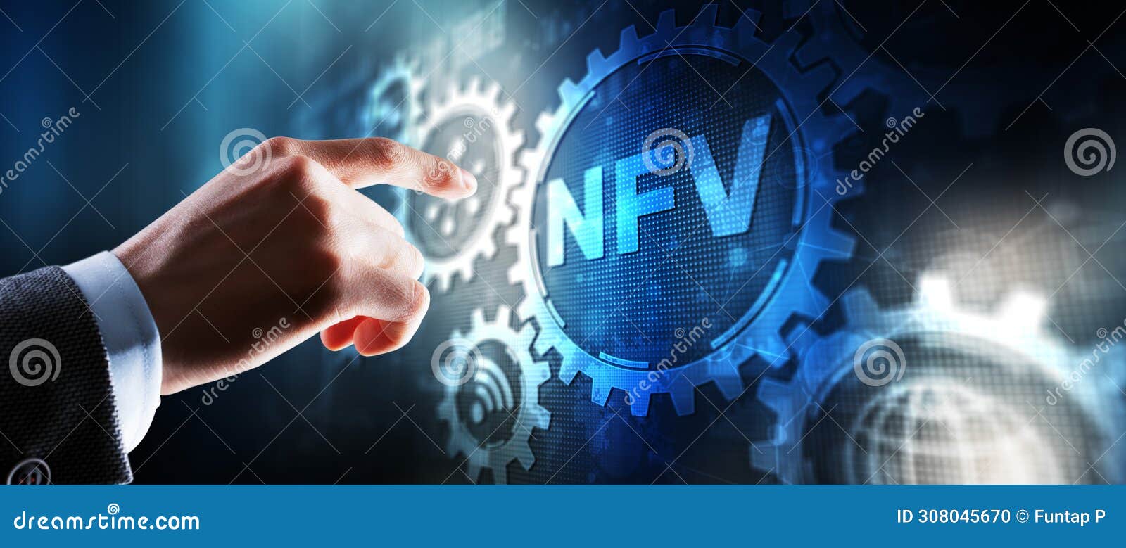Network Functions Virtualization. NTV Technology Cloud Concept Stock ...