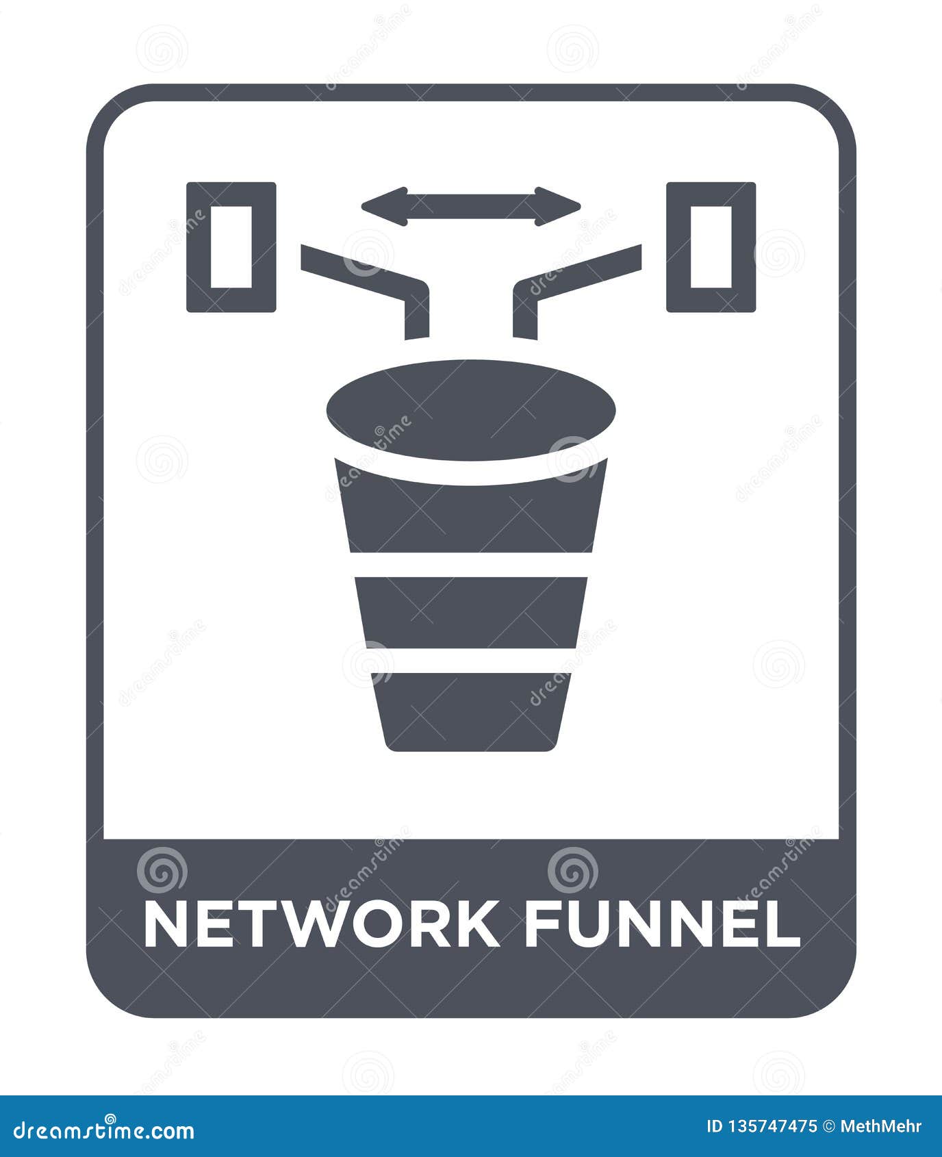 Network Funnel Icon in Trendy Design Style. Network Funnel Icon ...