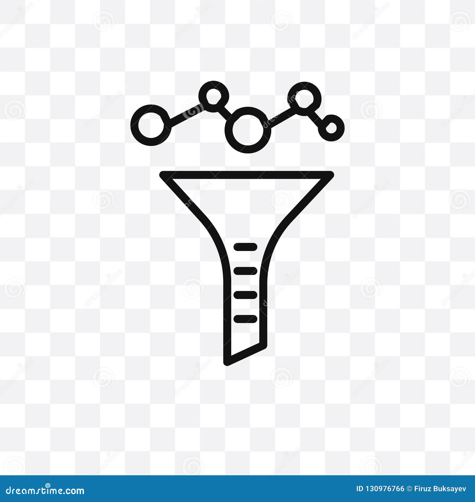 Network Funnel Vector Linear Icon Isolated on Transparent Background ...