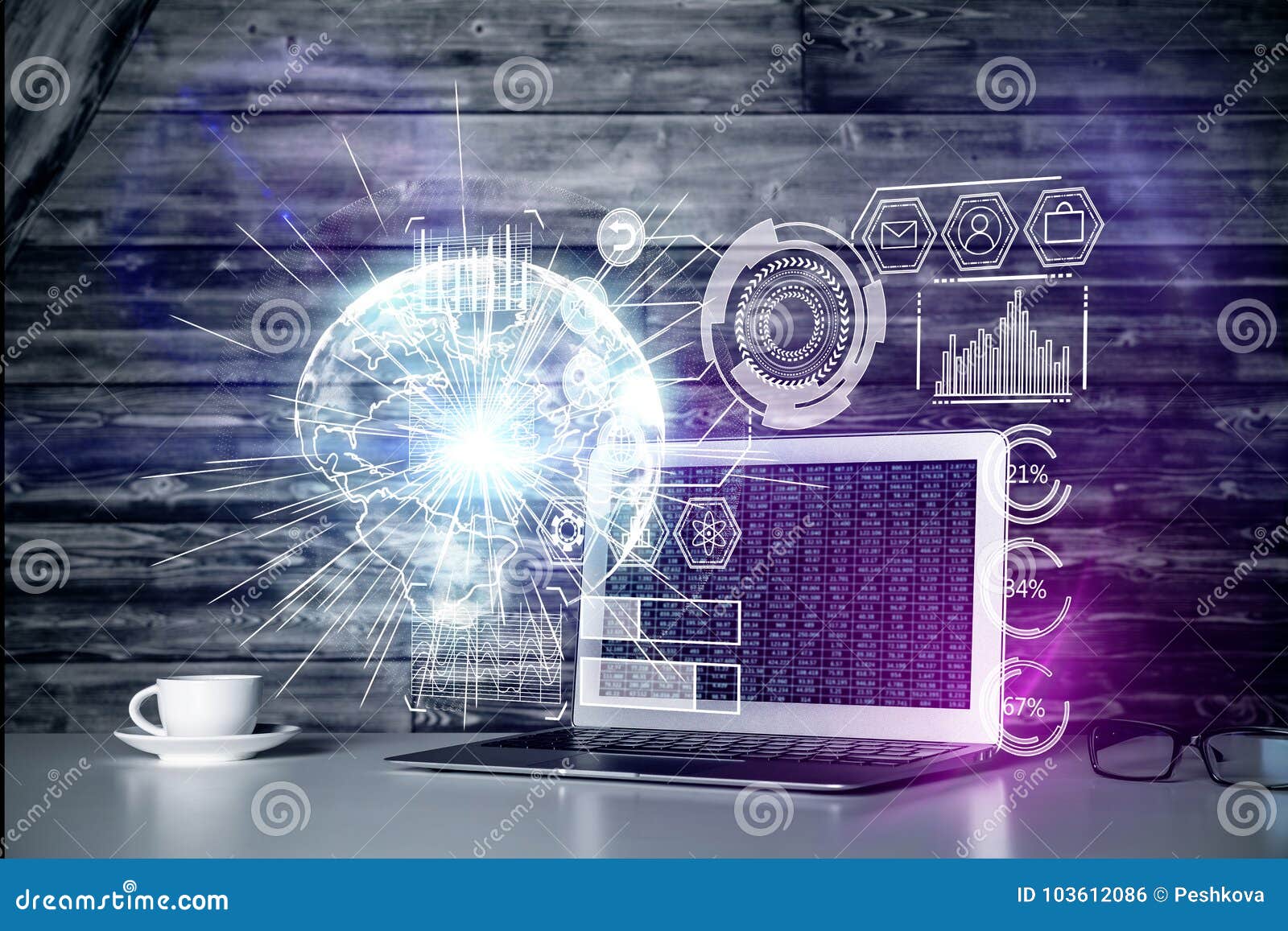 Network and future concept stock illustration. Illustration of glowing ...