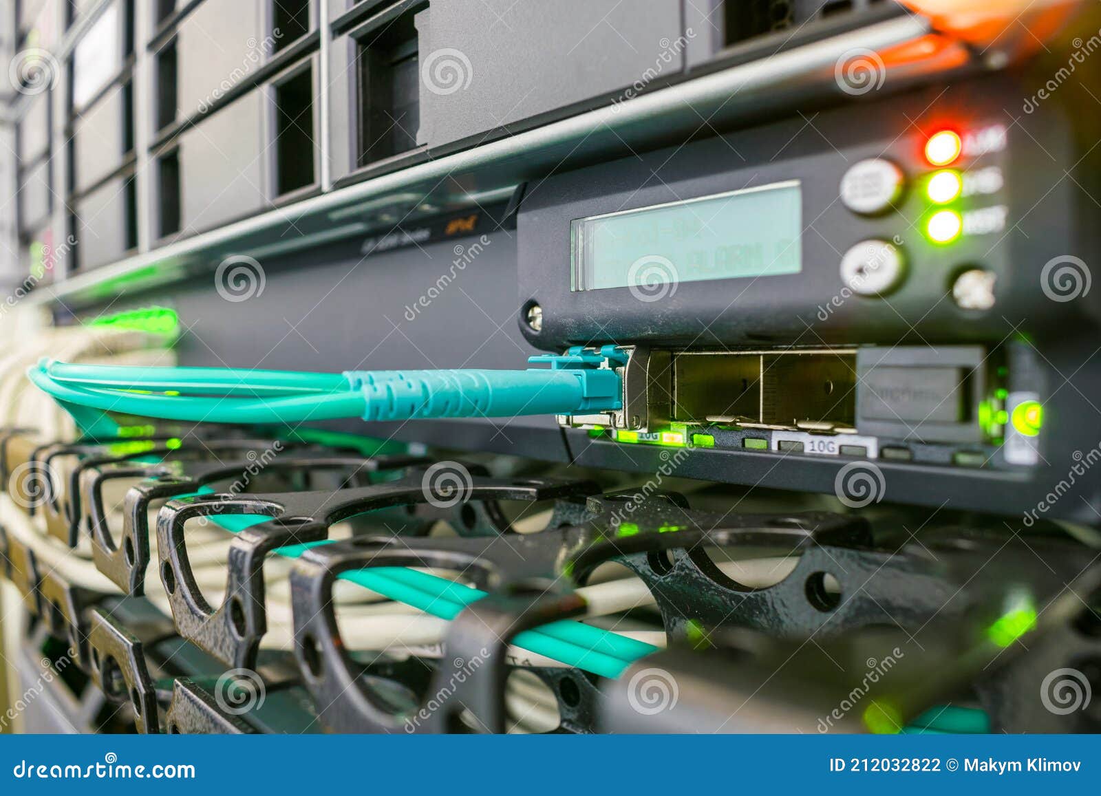 Network 10G Interfaces of the Central Router. Fiber-optic Wire is ...