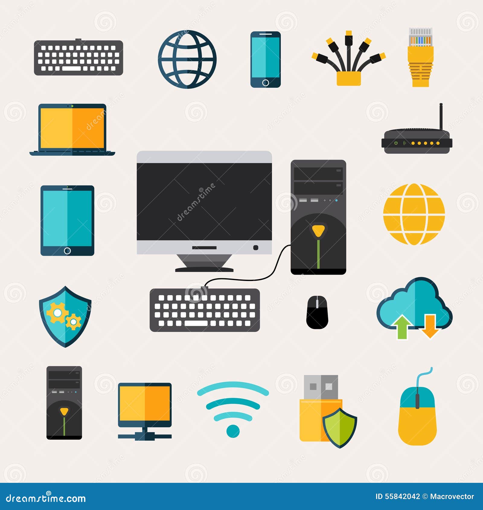 Network Gadget Set Vector Illustration | CartoonDealer.com #55842042
