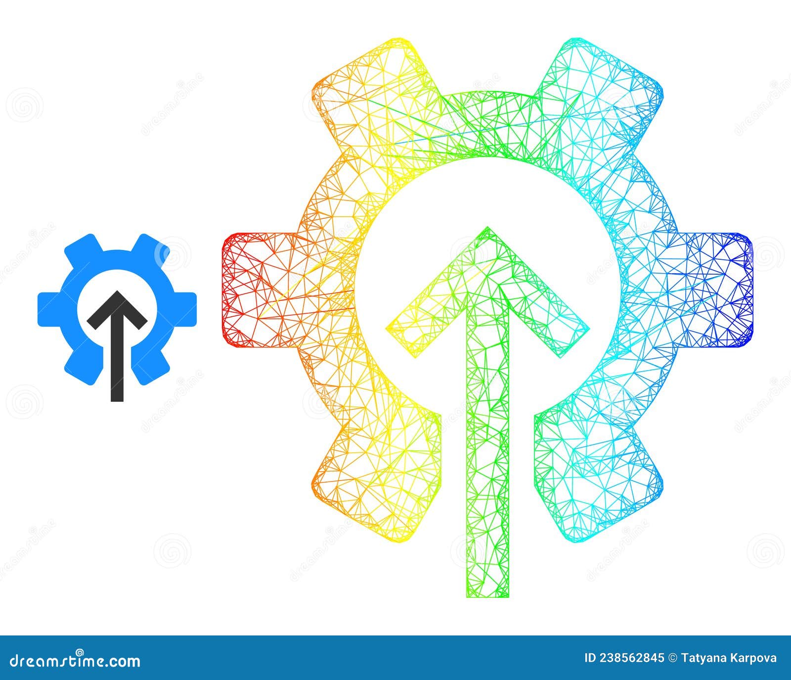 Network Gear Integration Web Mesh Icon with Rainbow Gradient Stock ...