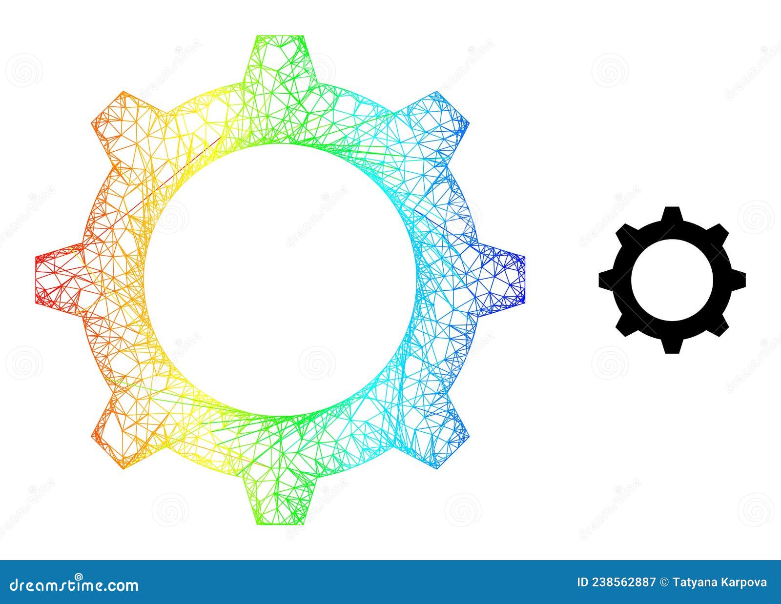 Network Gear Mesh Icon with Rainbow Gradient Stock Vector ...