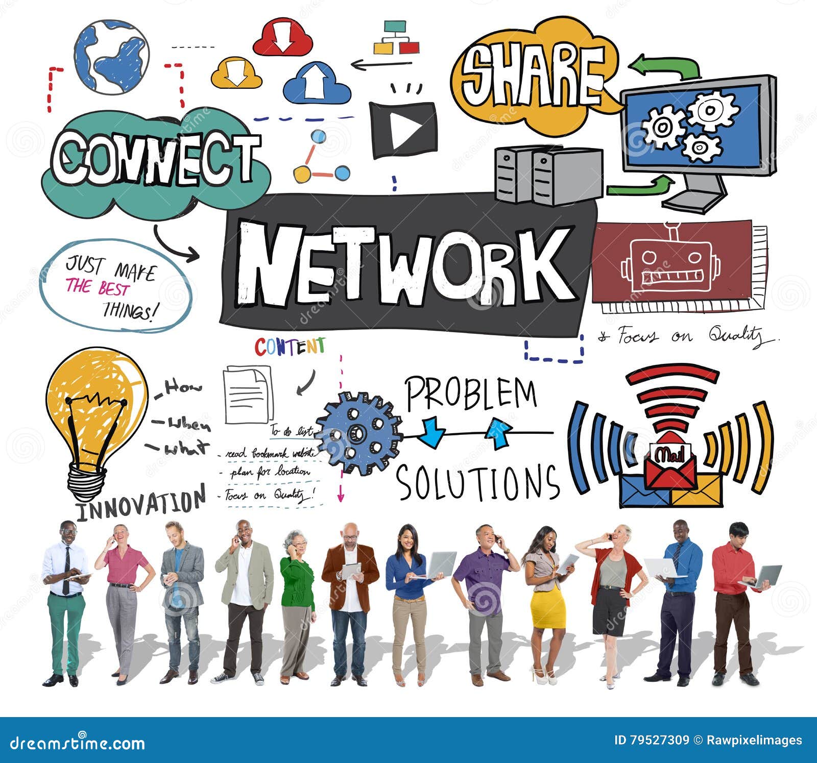 Network Global Communications Connection Technology System Concept ...