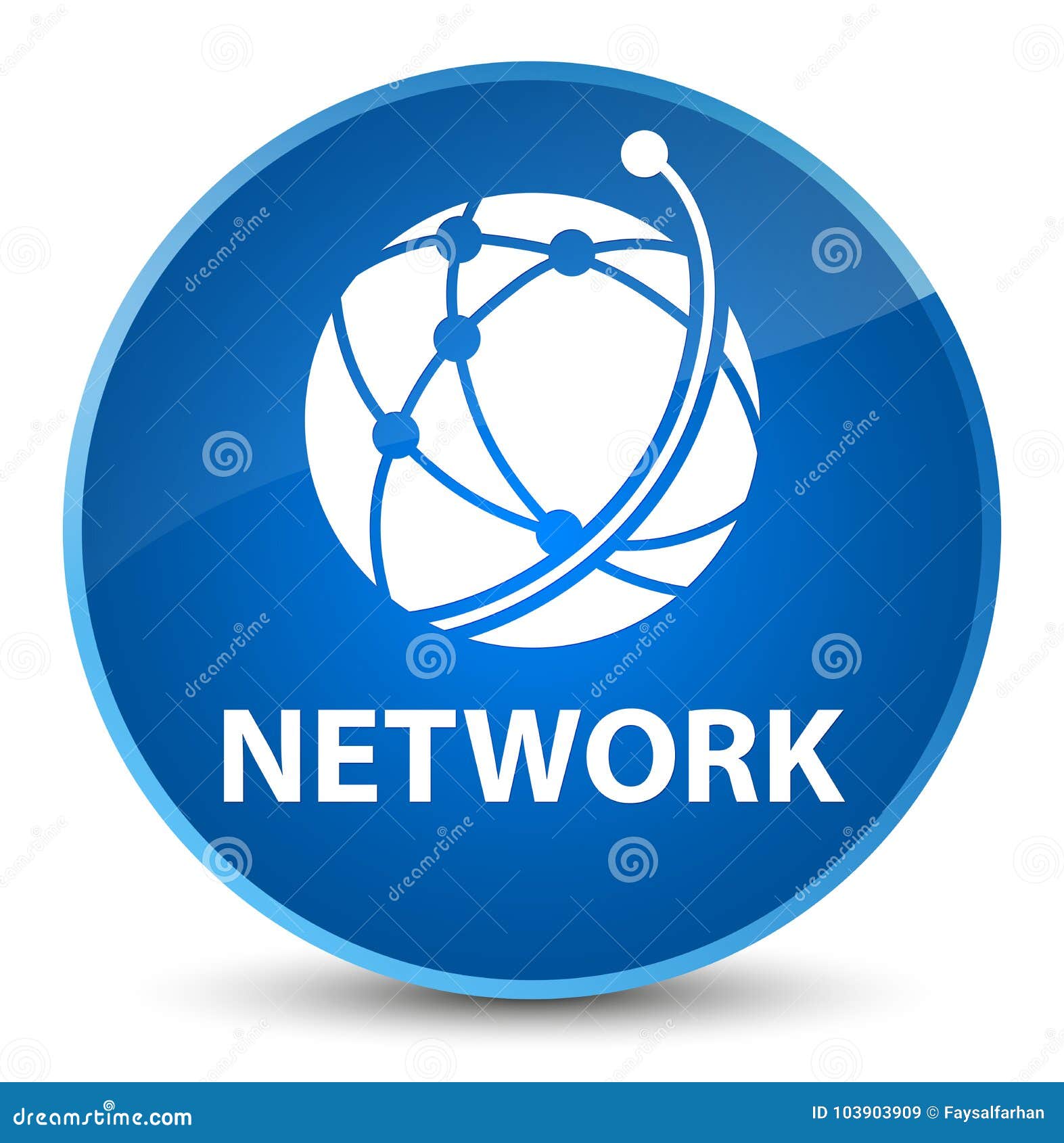 Network (global Network Icon) Elegant Blue Round Button Stock ...
