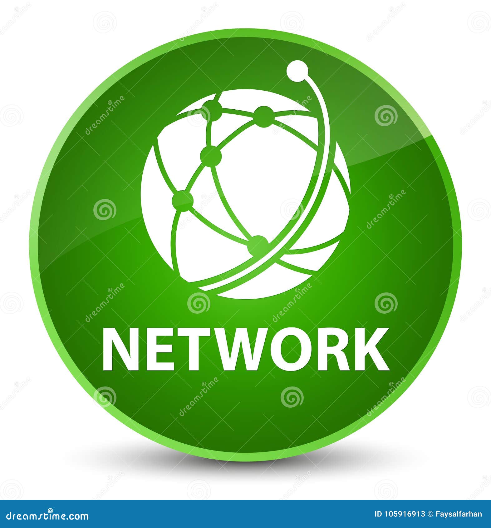 Network (global Network Icon) Elegant Green Round Button Stock ...
