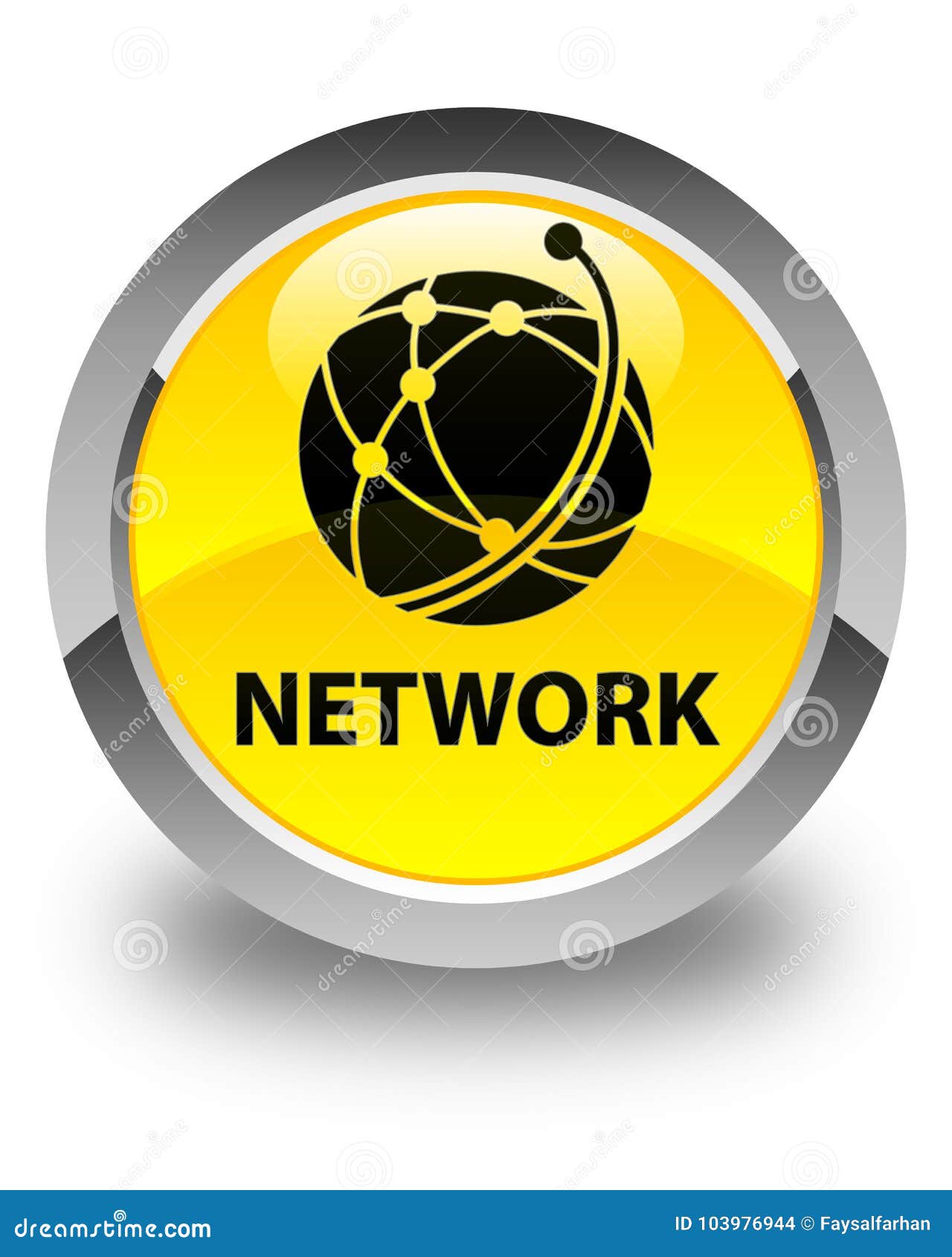 Network (global Network Icon) Glossy Yellow Round Button Stock ... Network (global Network Icon) Glossy Yellow Round Button Stock ...