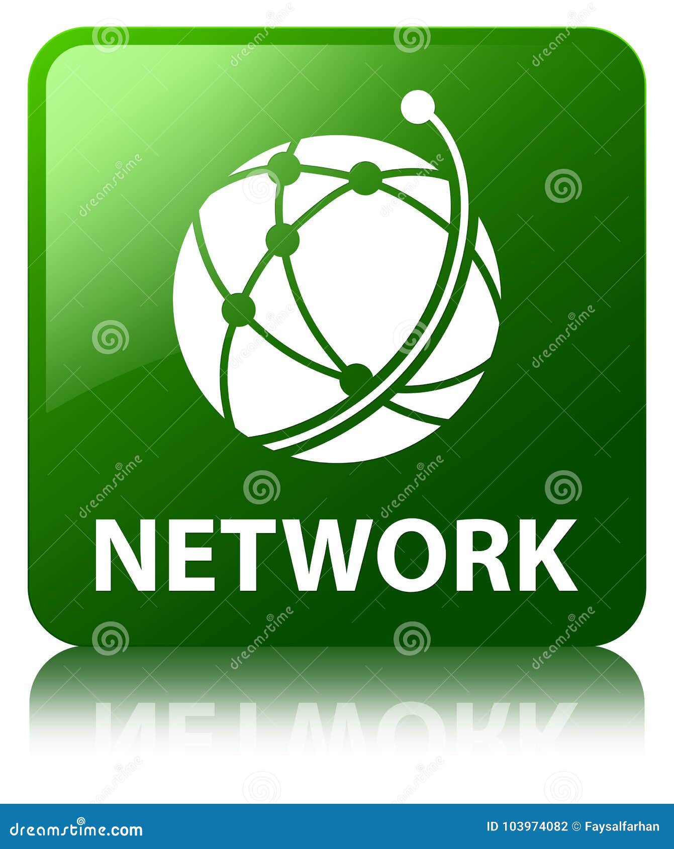 Network (global Network Icon) Green Square Button Stock Illustration ...