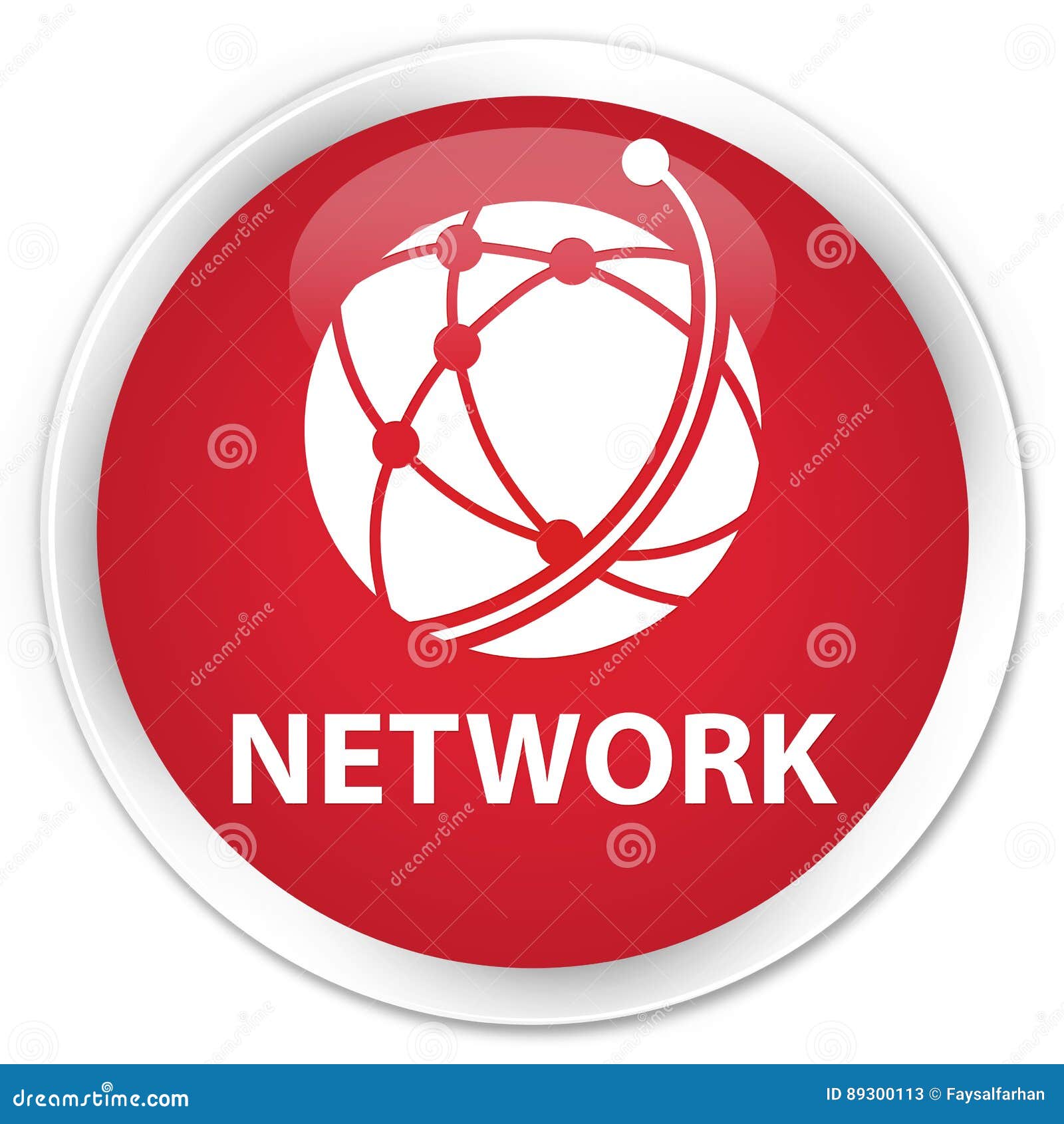 Network (global Network Icon) Premium Red Round Button Stock ...