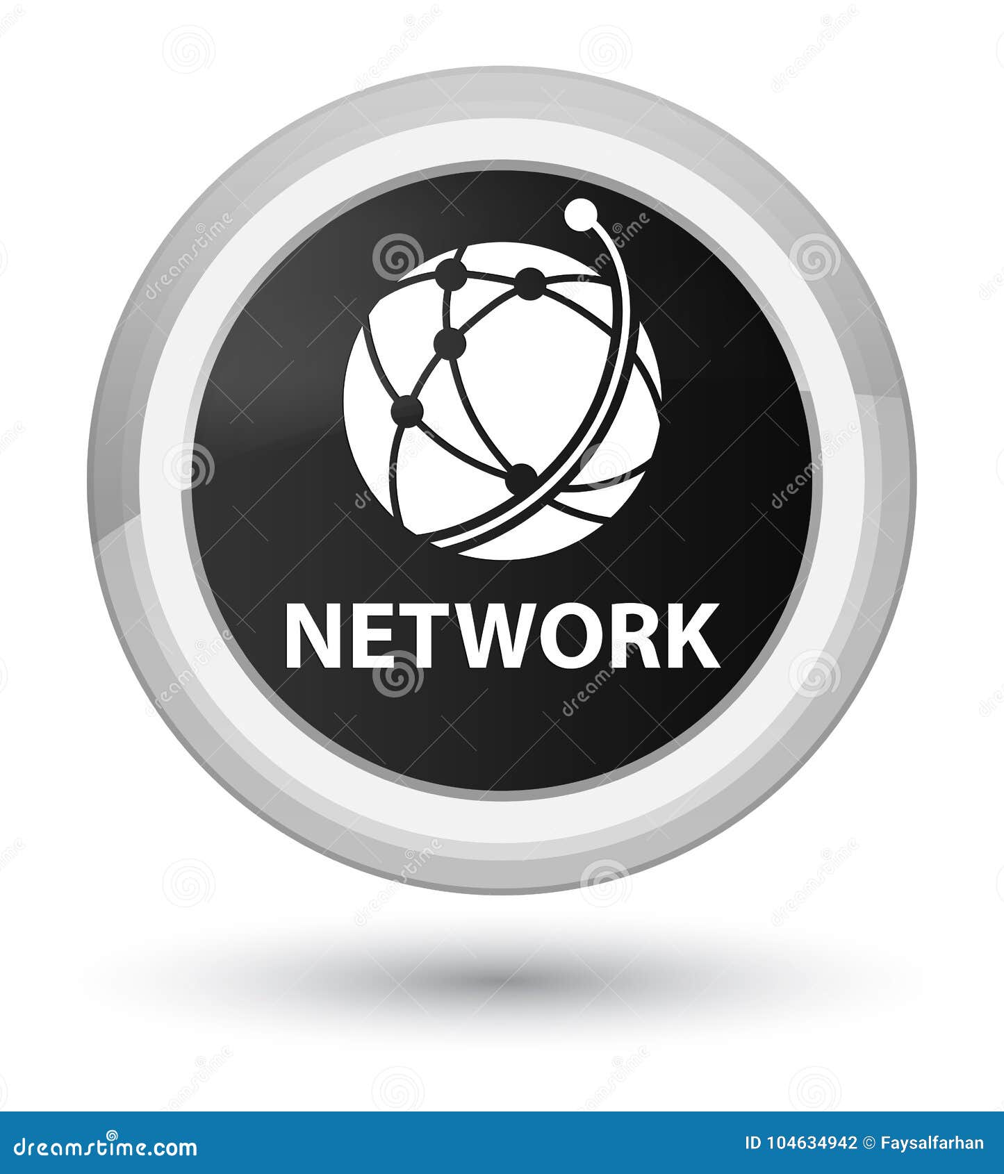 Network (global Network Icon) Prime Black Round Button Stock ...