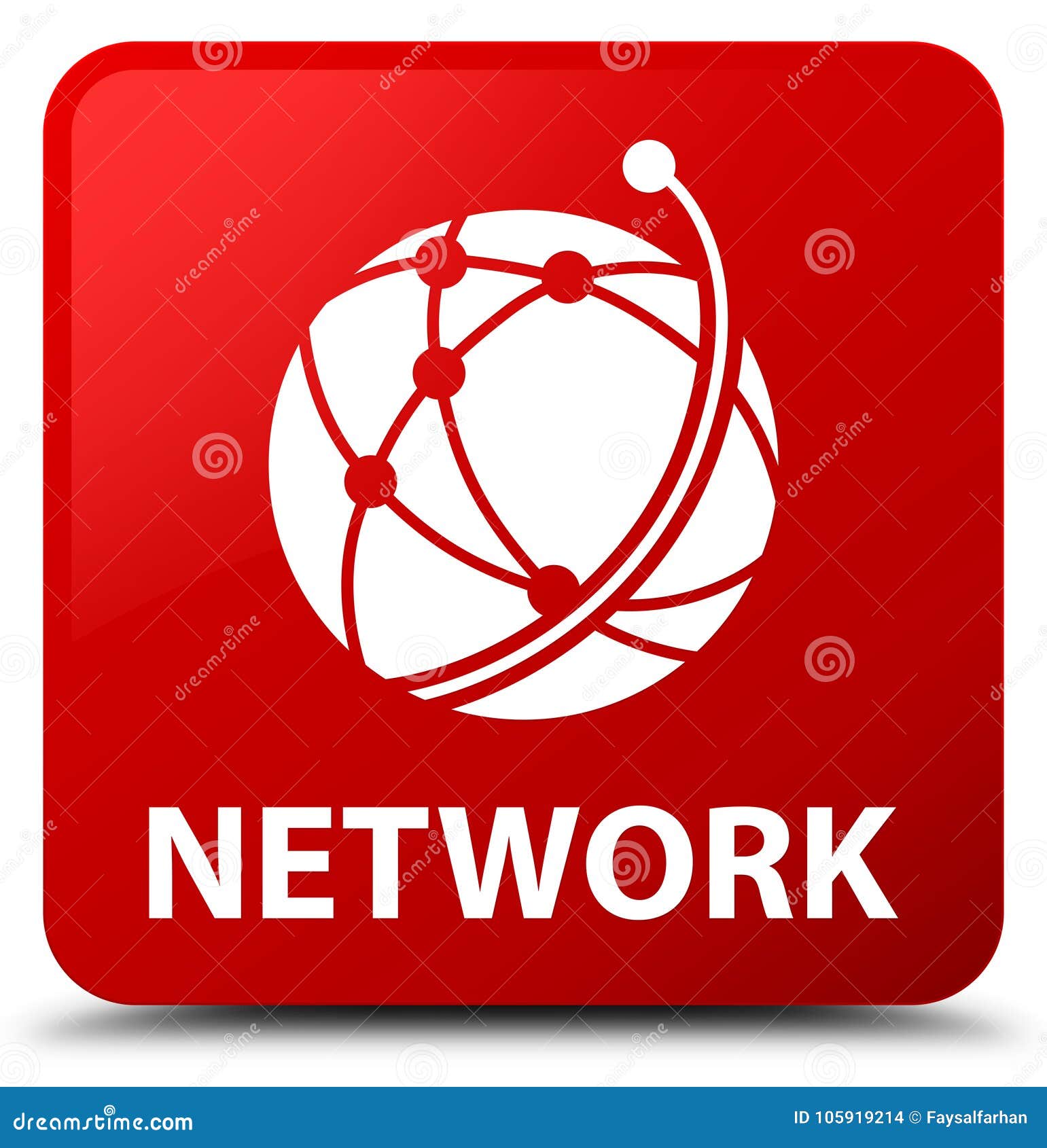 Network (global Network Icon) Red Square Button Stock Illustration ...