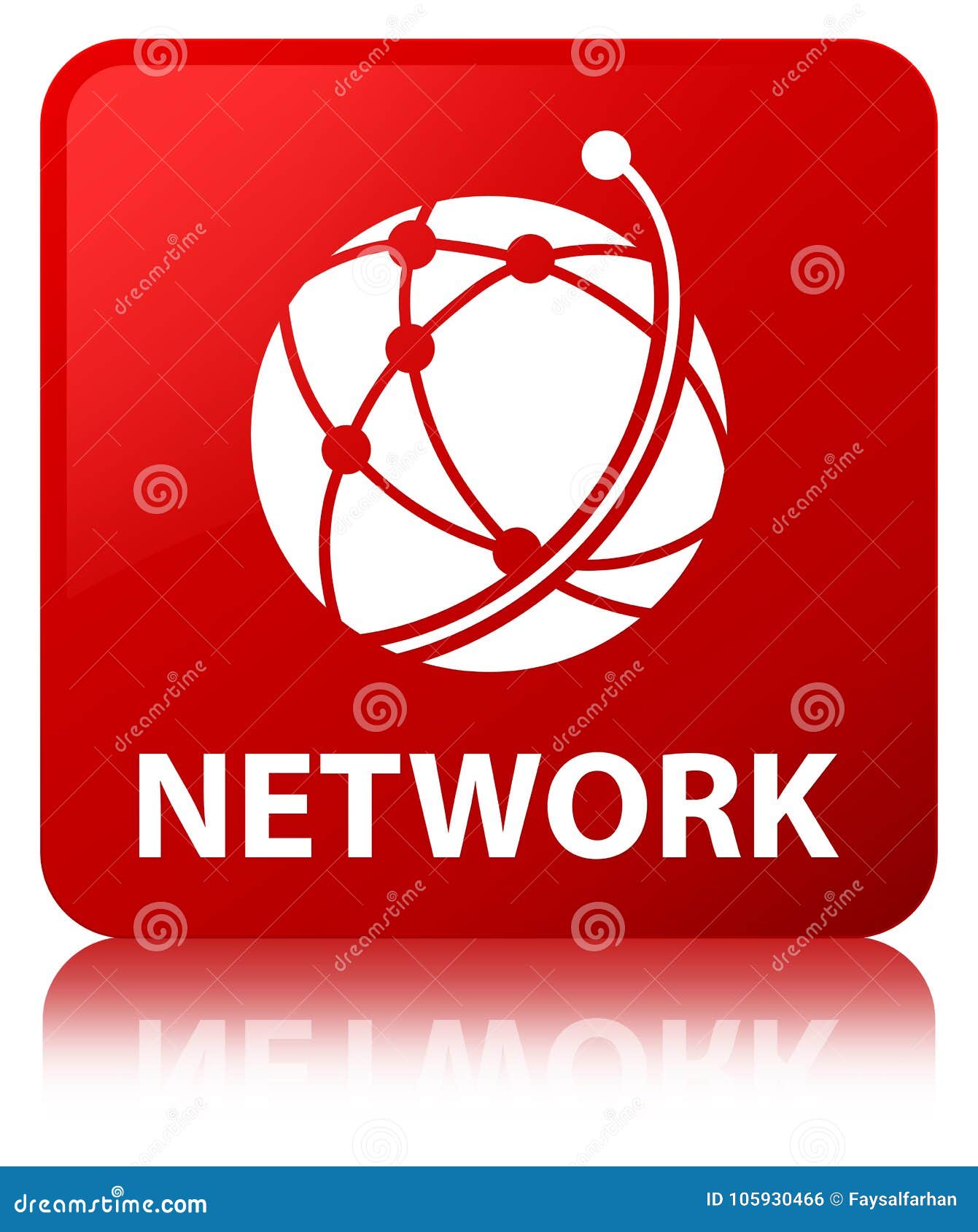 Network (global Network Icon) Red Square Button Stock Illustration ...