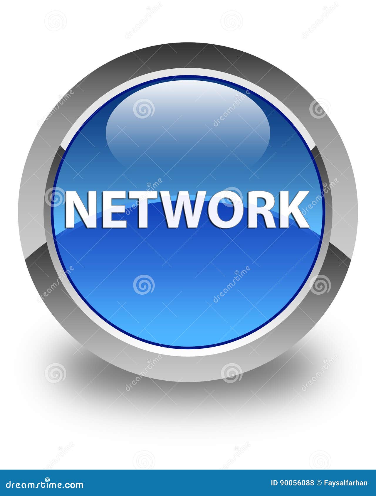 Network Glossy Blue Round Button Stock Illustration - Illustration of ...