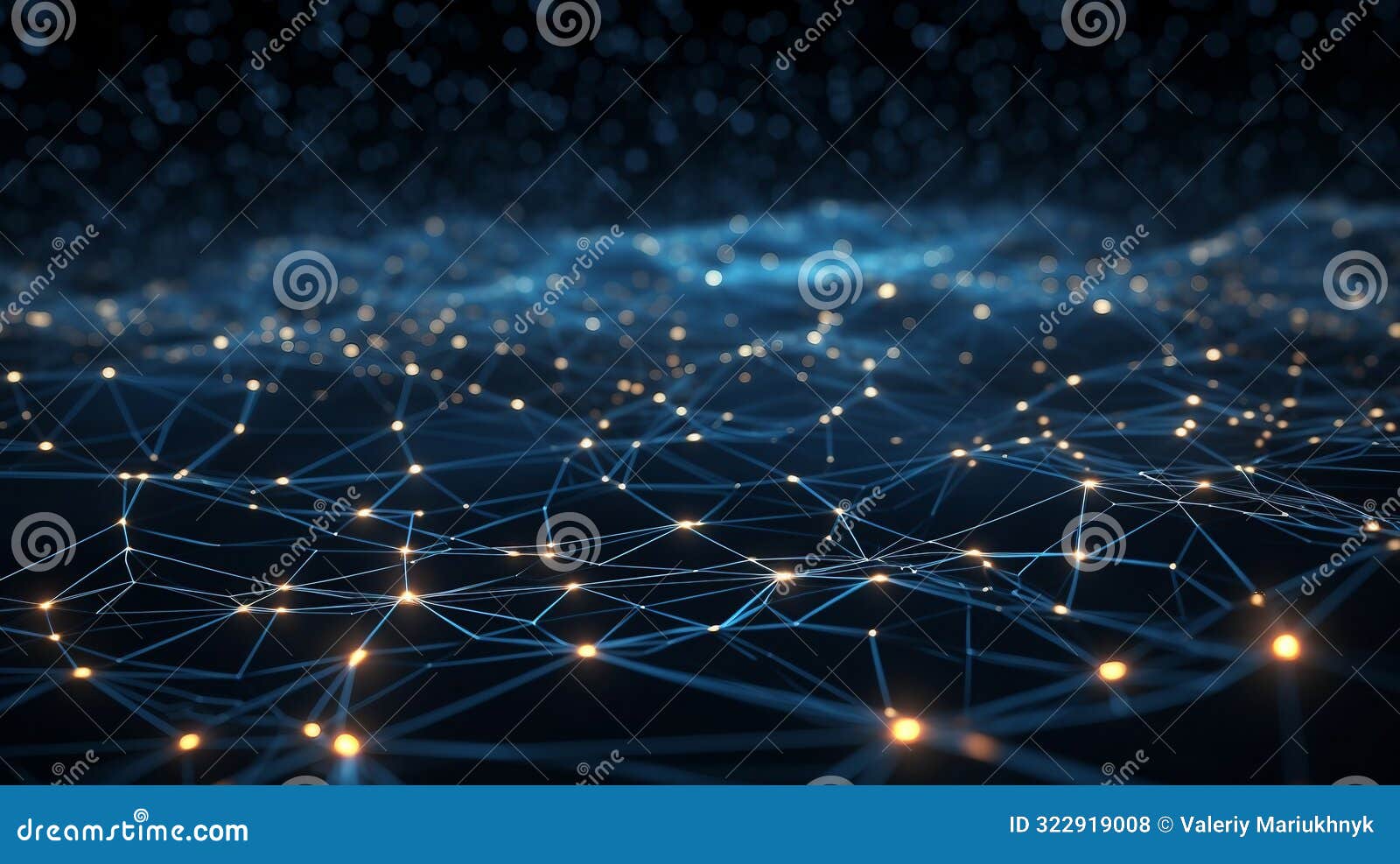 Network of Glowing Connections on a Dark Background, Representing ...