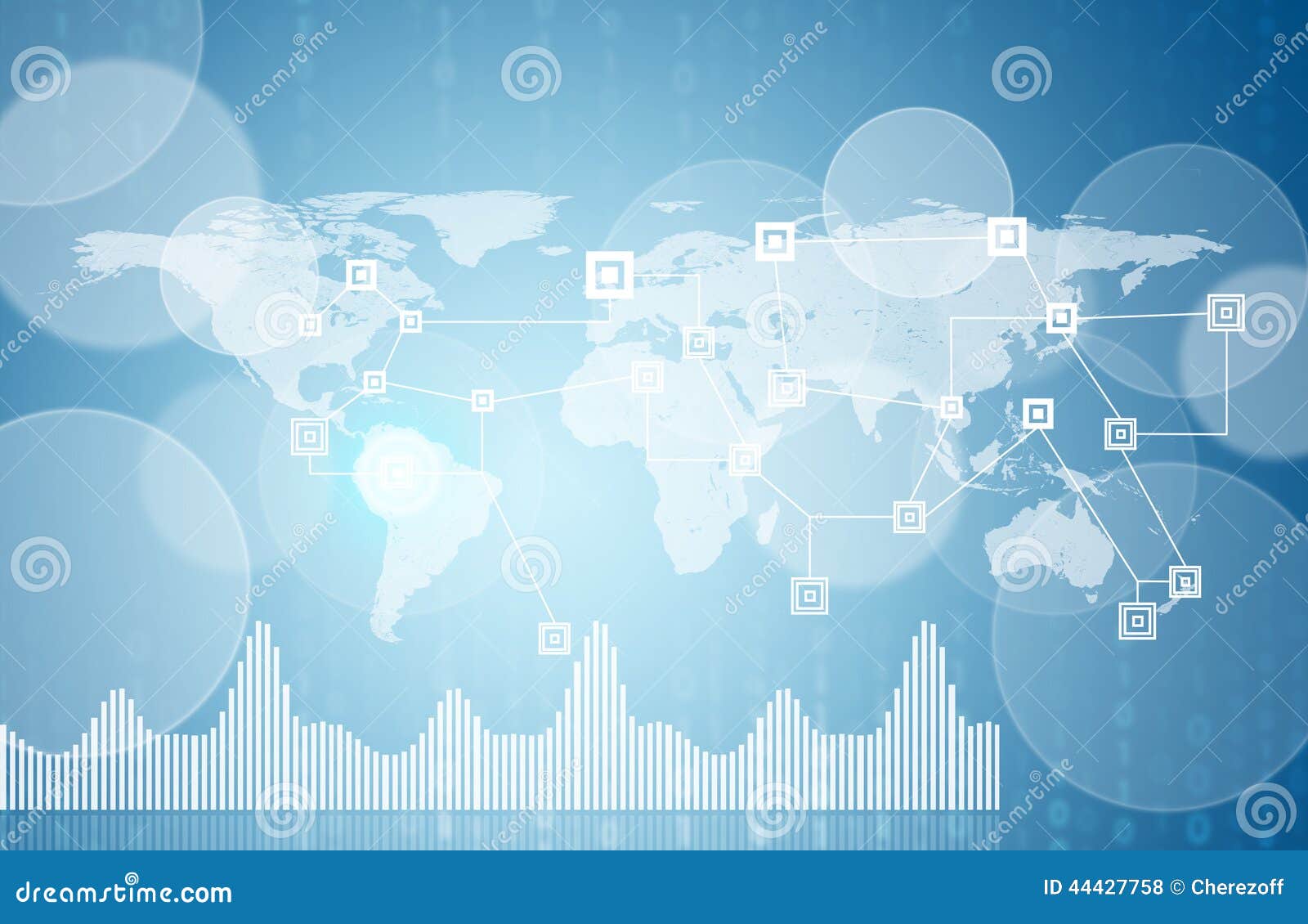 Network, Graphs, Circles and World Map Stock Photo - Image of number ...