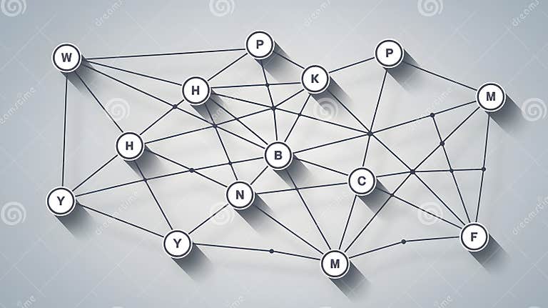 Network Graphs Unveiling the Architecture of Data Transfer. Stock Image ...
