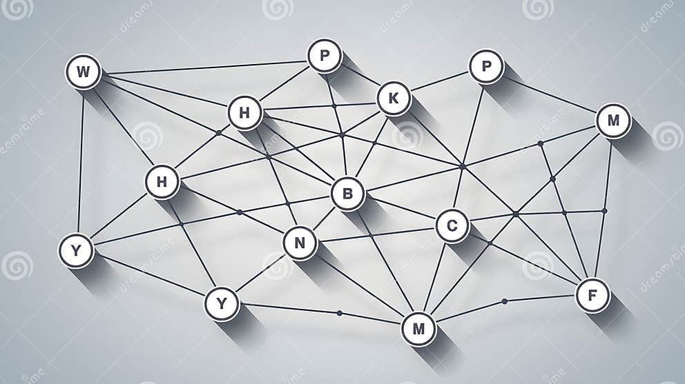Network Graphs Unveiling the Architecture of Data Transfer. Stock Image ...