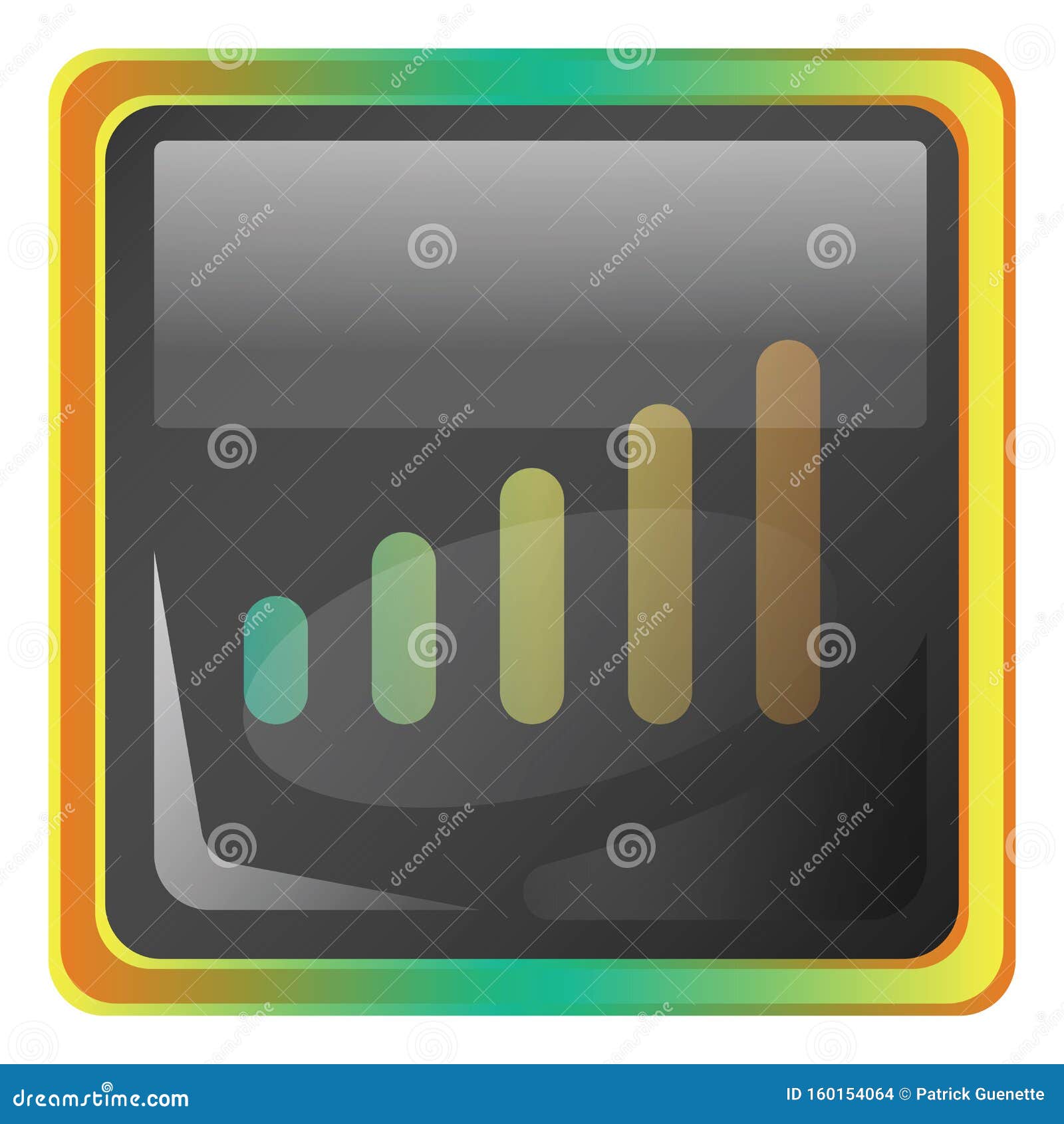 Network Grey Square Vector Icon Illustration with Yellow and Green ...