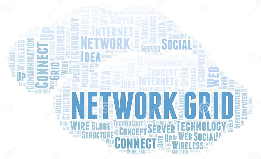 Network Grid word cloud. stock illustration. Illustration of font ...