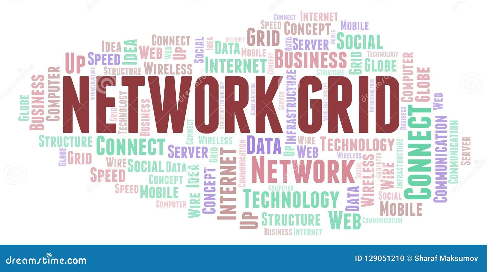 Network Grid word cloud. stock illustration. Illustration of server ...