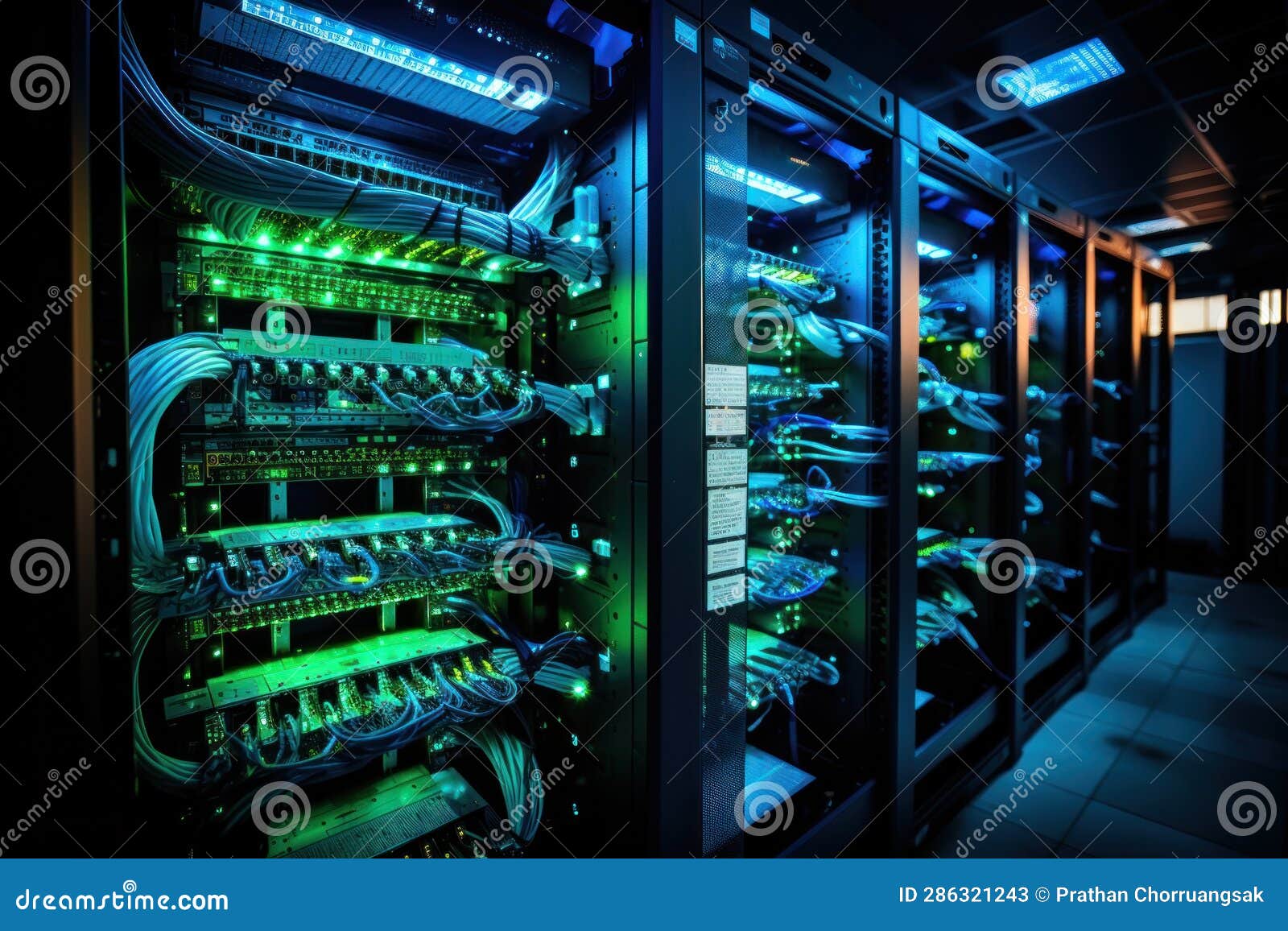 Network Hardware. Server Room Telecommunication Technology. Generative ...