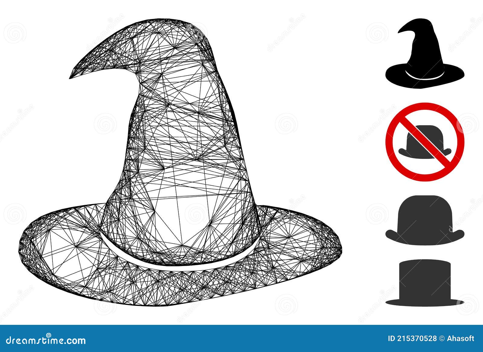 Network Hat Vector Mesh stock vector. Illustration of line - 215370528