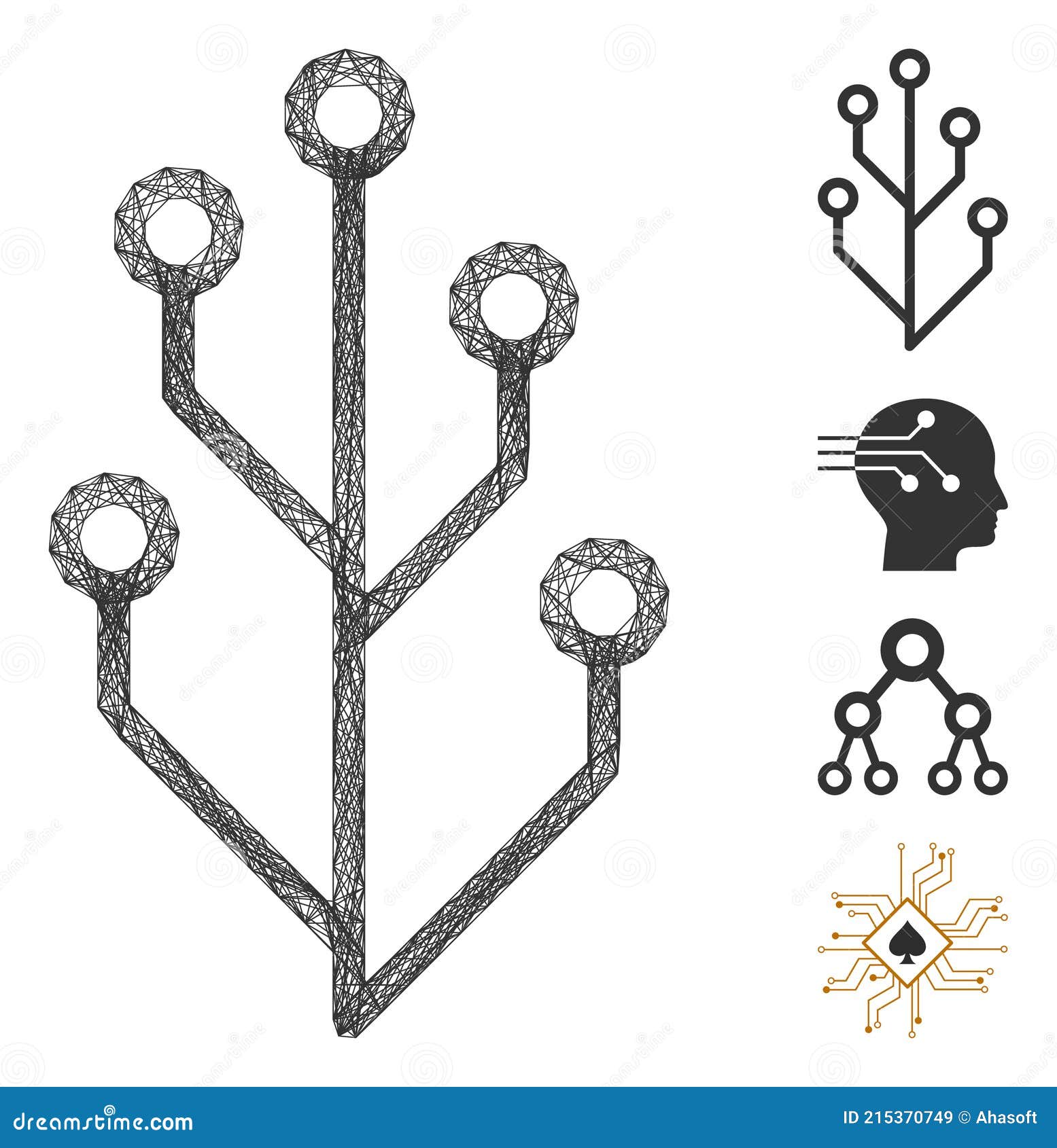 Network Hi-Tech Tree Vector Mesh Stock Vector - Illustration of linked ...
