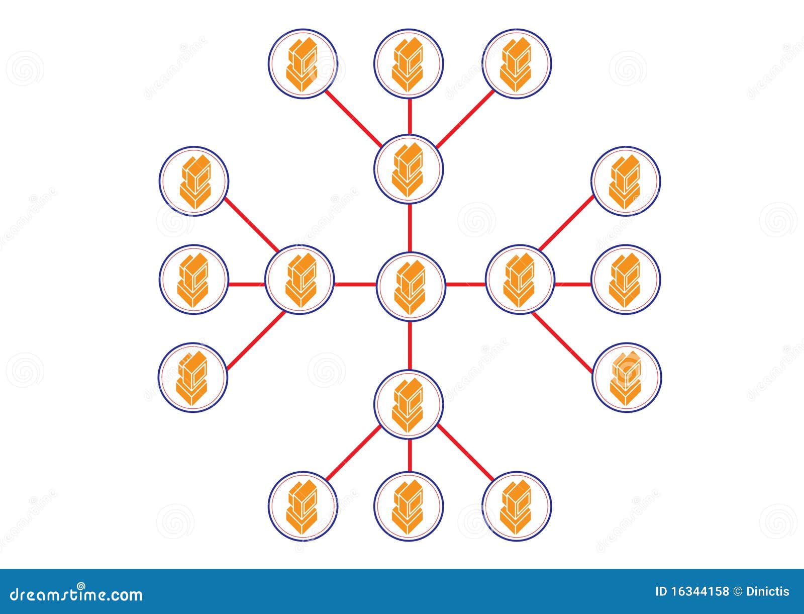Network Hierrahical in Computer Distribution Stock Vector ...