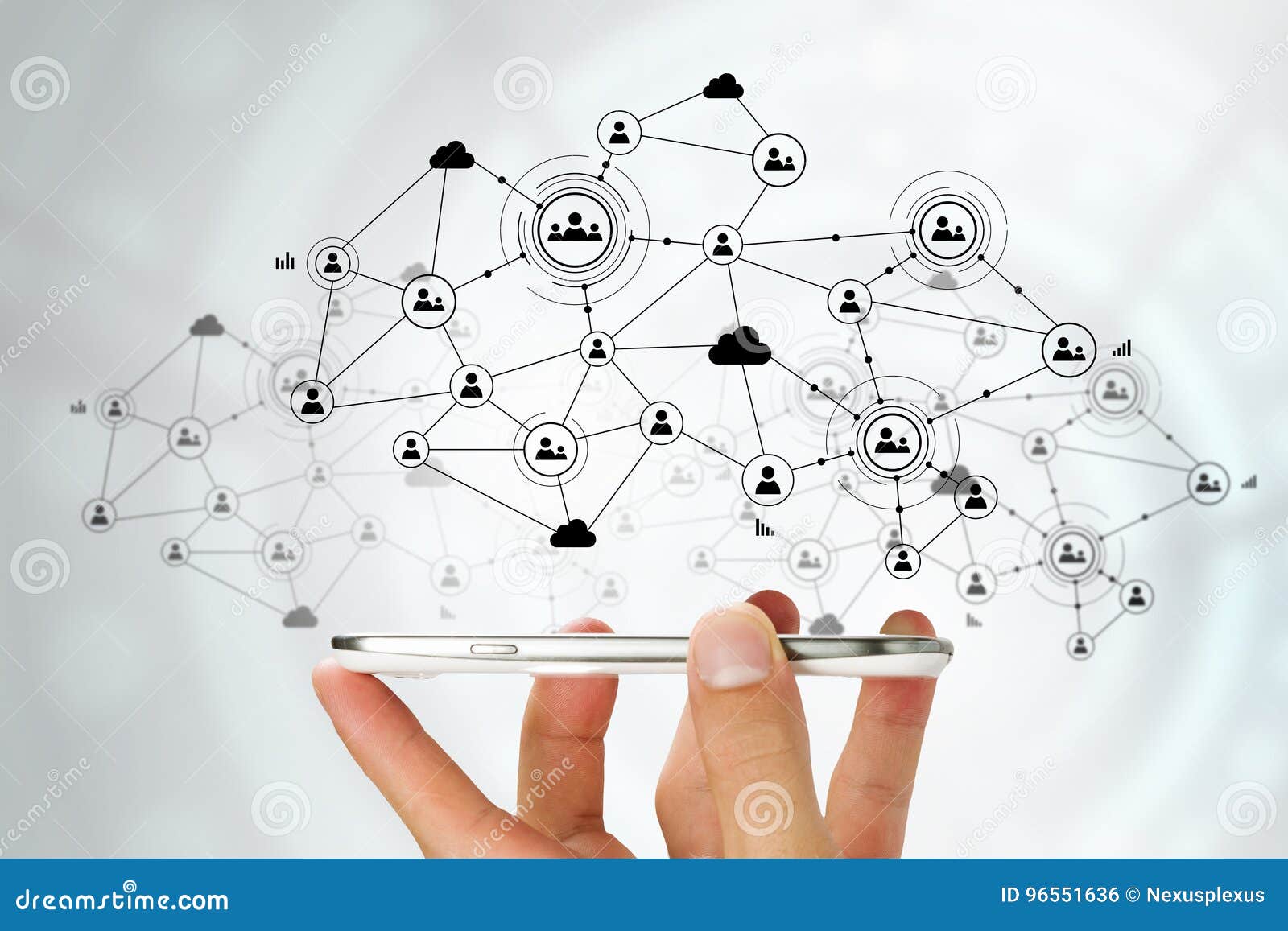 Network with His Mobile Phone Stock Photo - Image of interaction ...