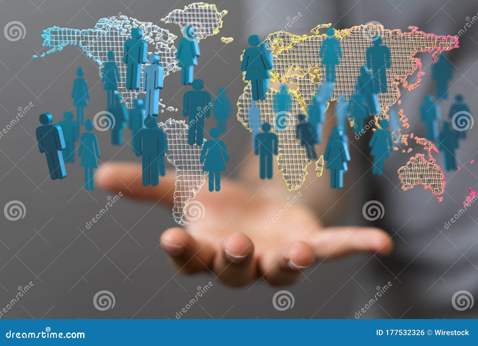 A Network Holding in Hand 3d Connection Data Stock Photo - Image of ...