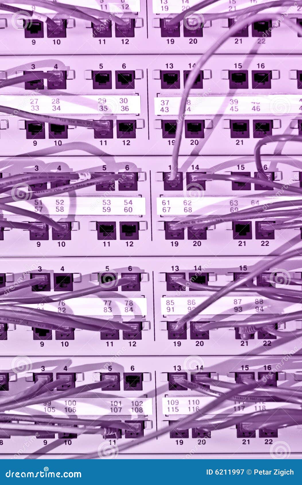 Network hub and cables stock image. Image of communications - 6211997