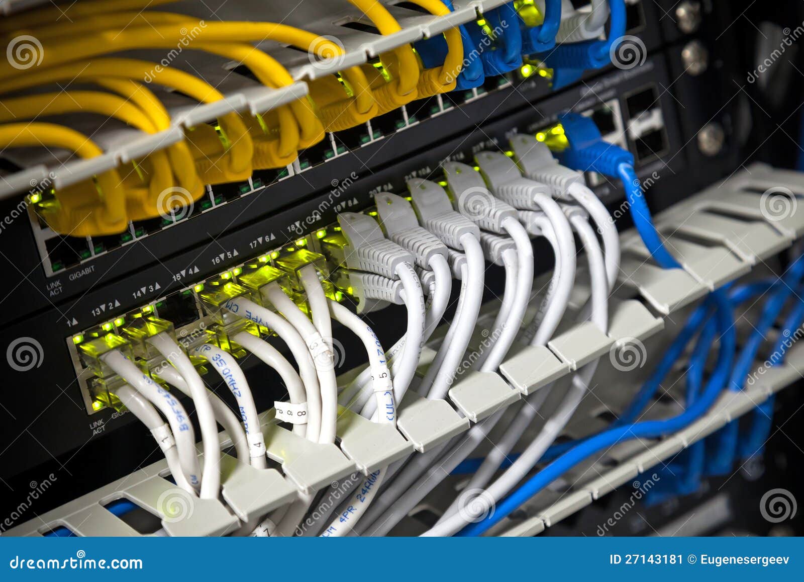 Network Hub and Connected Internet Cables Stock Image - Image of ...