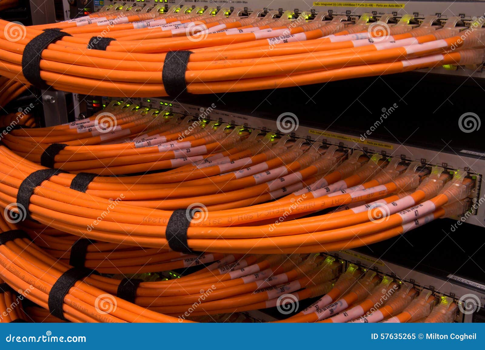 Network Hub and Fibre Cables Stock Image - Image of digital, networking ...