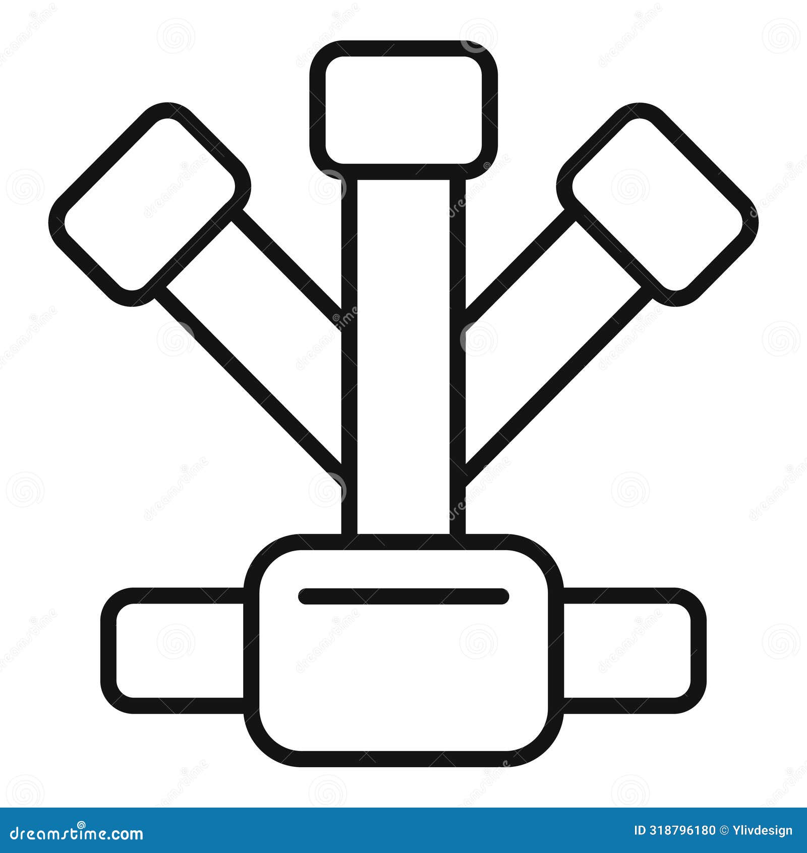 Network Hub Line Icon Illustration Stock Vector - Illustration of ...